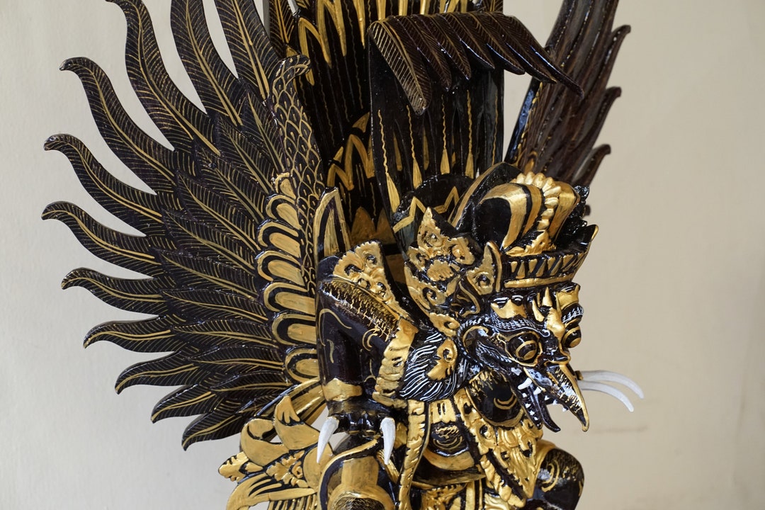 Unique Wooden Garuda 29 Inch Sculpture, Easter Gift, Hand Carving Black ...
