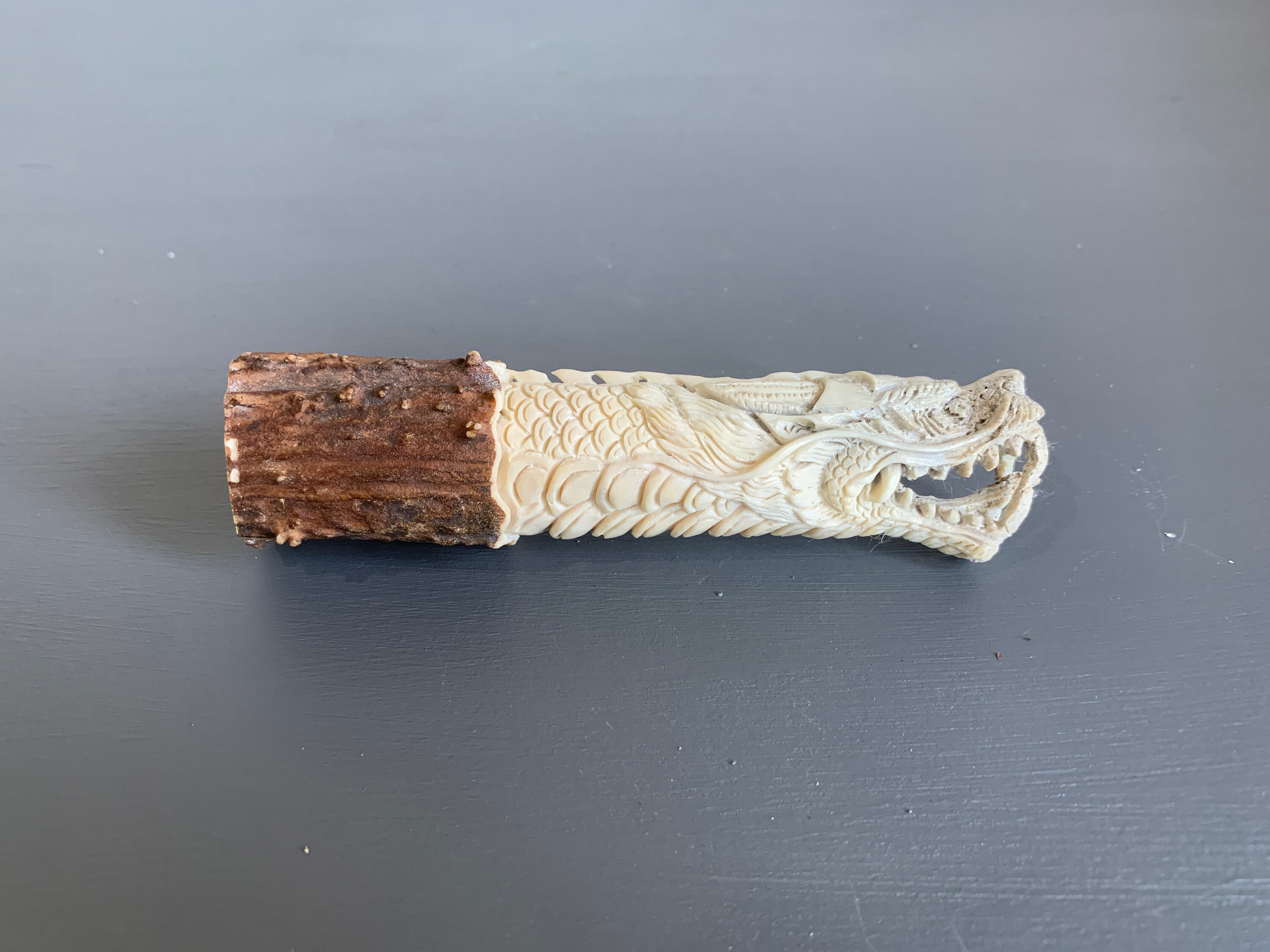 Handmade Dragon Antler Knife Handle, Carved Bone - Etsy