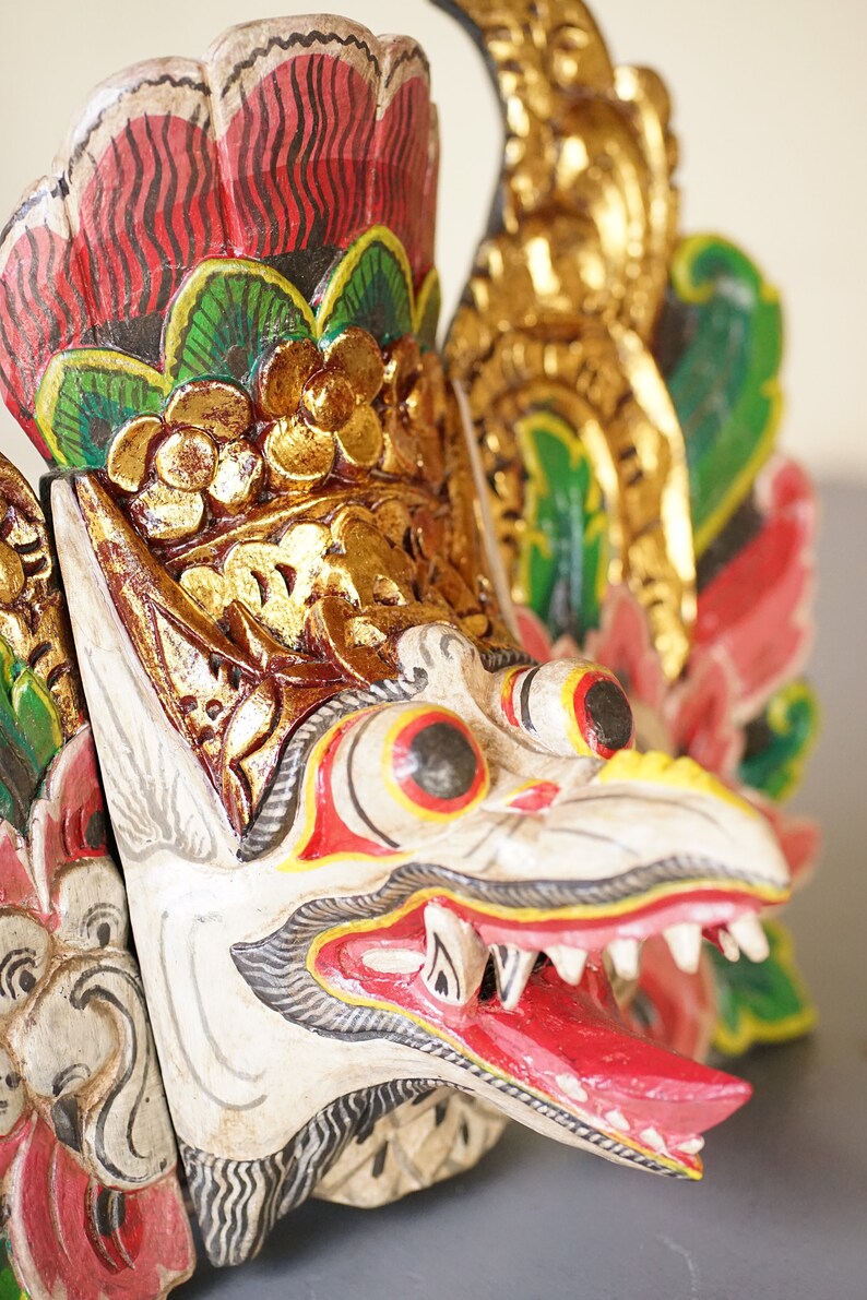 Unique Garuda Wall Hanging Wooden Mask 15.7 Inch, Bird Wood Carving ...