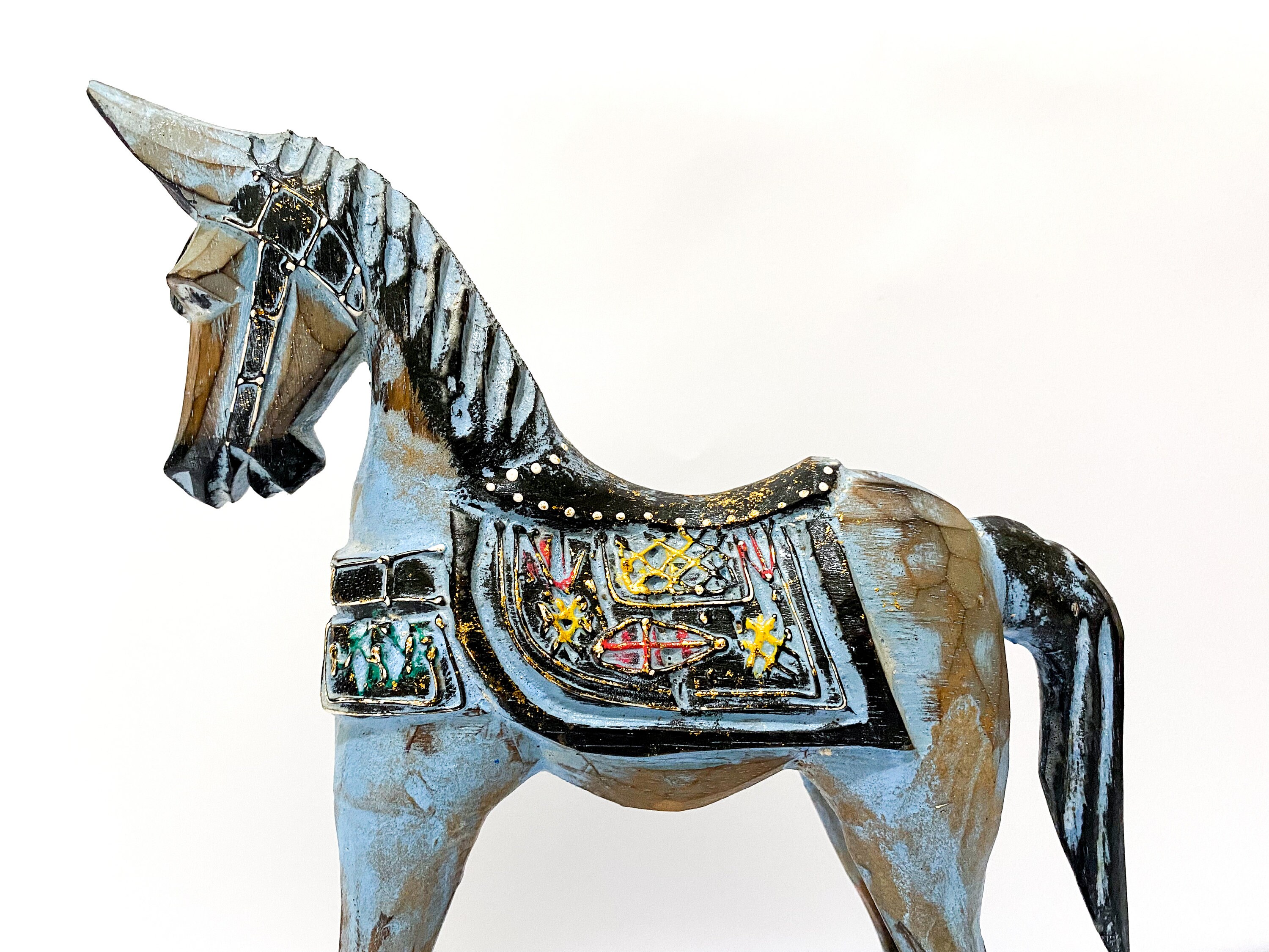 Wooden Rocking Horse Vintage Blue Color Horse Gifts Horse - Etsy