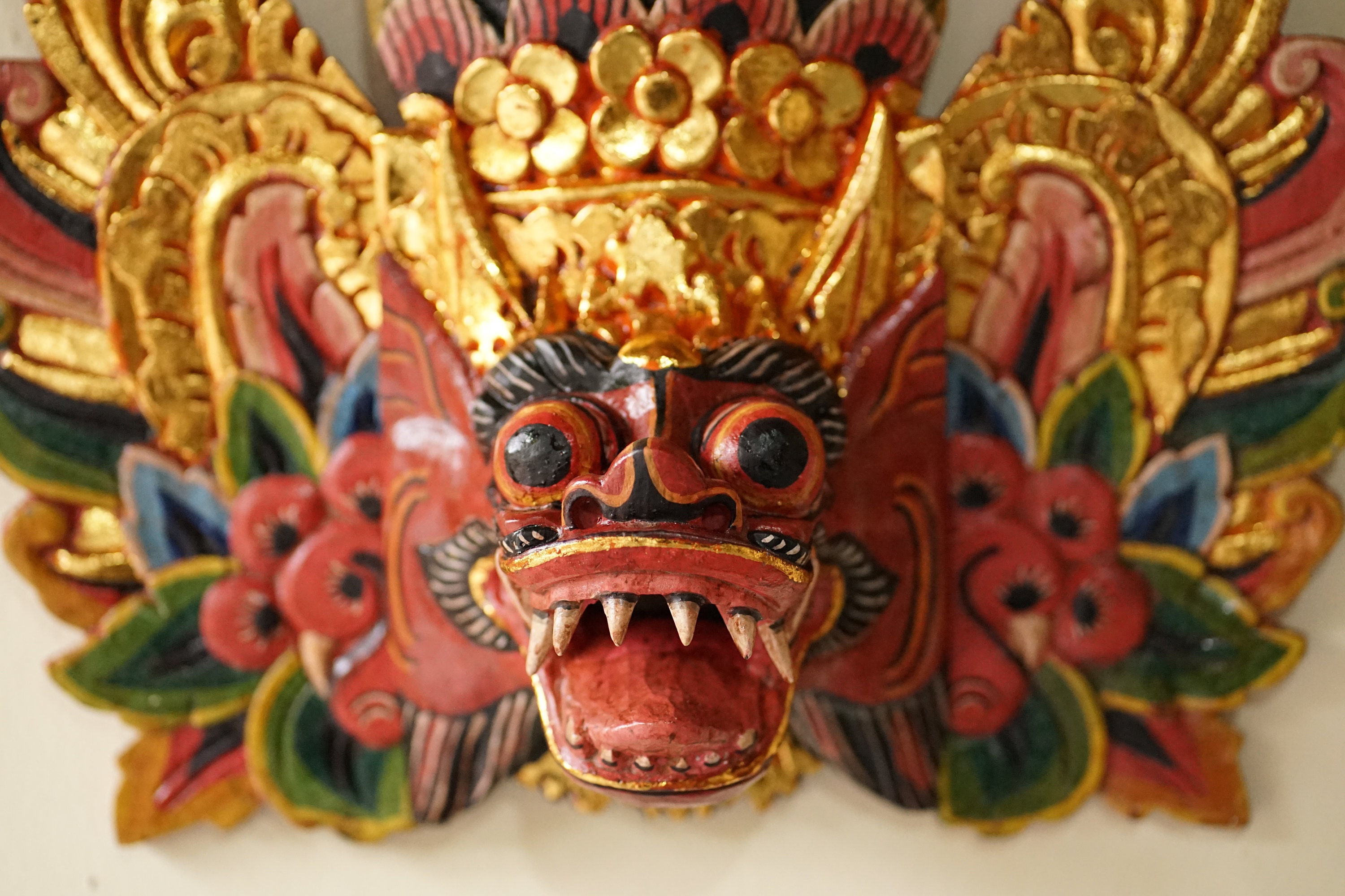 Unique Barong Wall Hanging Wooden Mask 16.9 Inch Lion Wood - Etsy