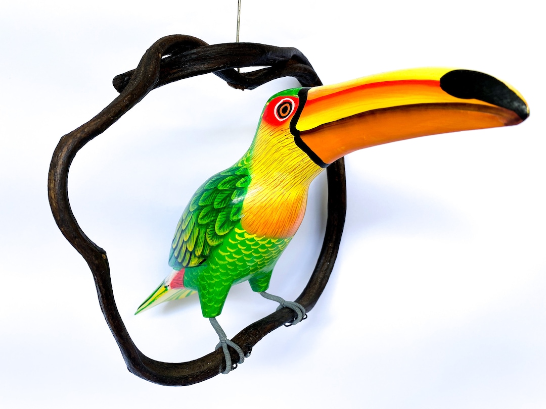 Wooden Toucan Bird Figurine, Christmas Gift, Colorful Toucan, Toucan ...