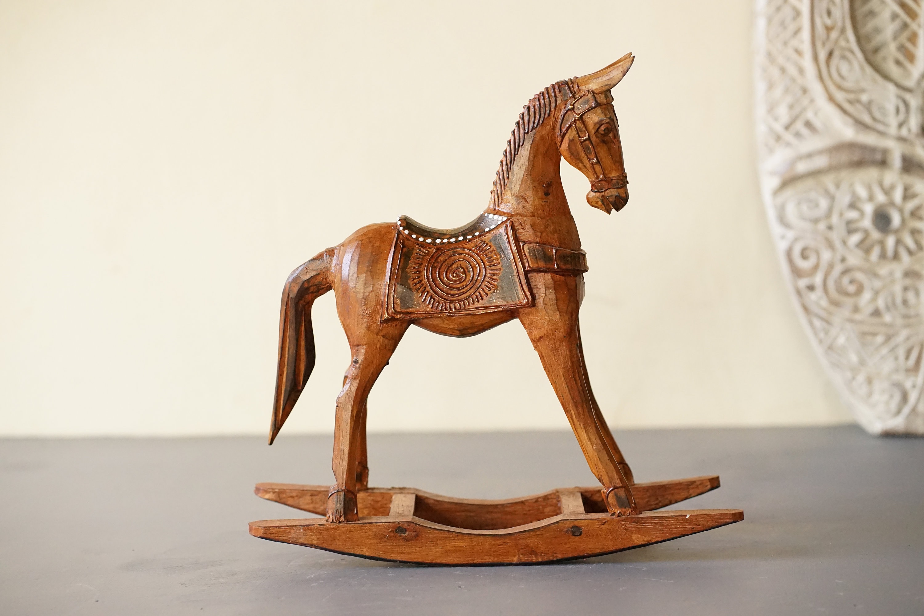 Wooden Rocking Horse Antique Brown Color Unique Horse - Etsy