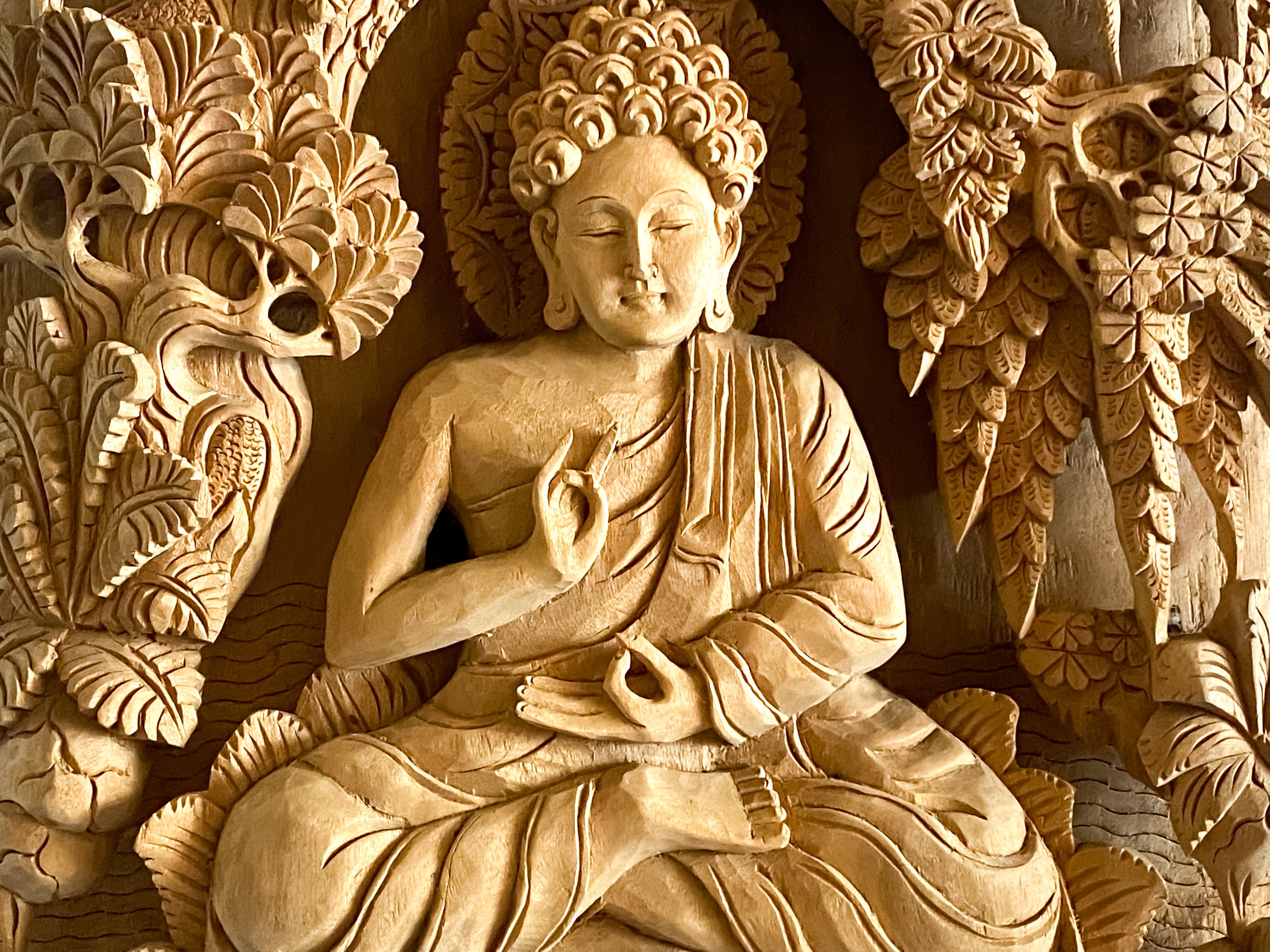 Wall Hanging Buddha Wood Carving Wall Decor 19 Inch Vintage - Etsy