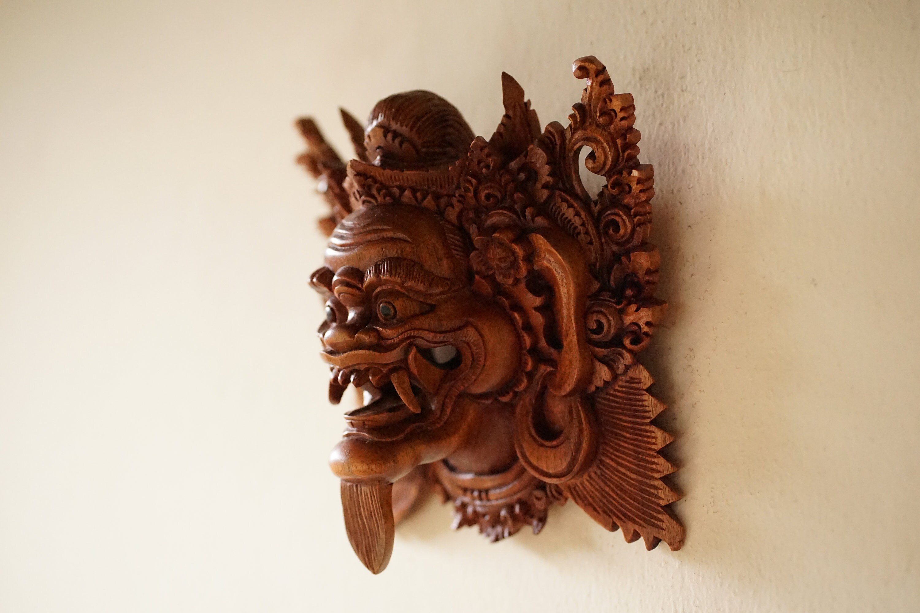 Unique Balinese Afterlife Guardian Mask Wall Decor, Angel of the Death ...