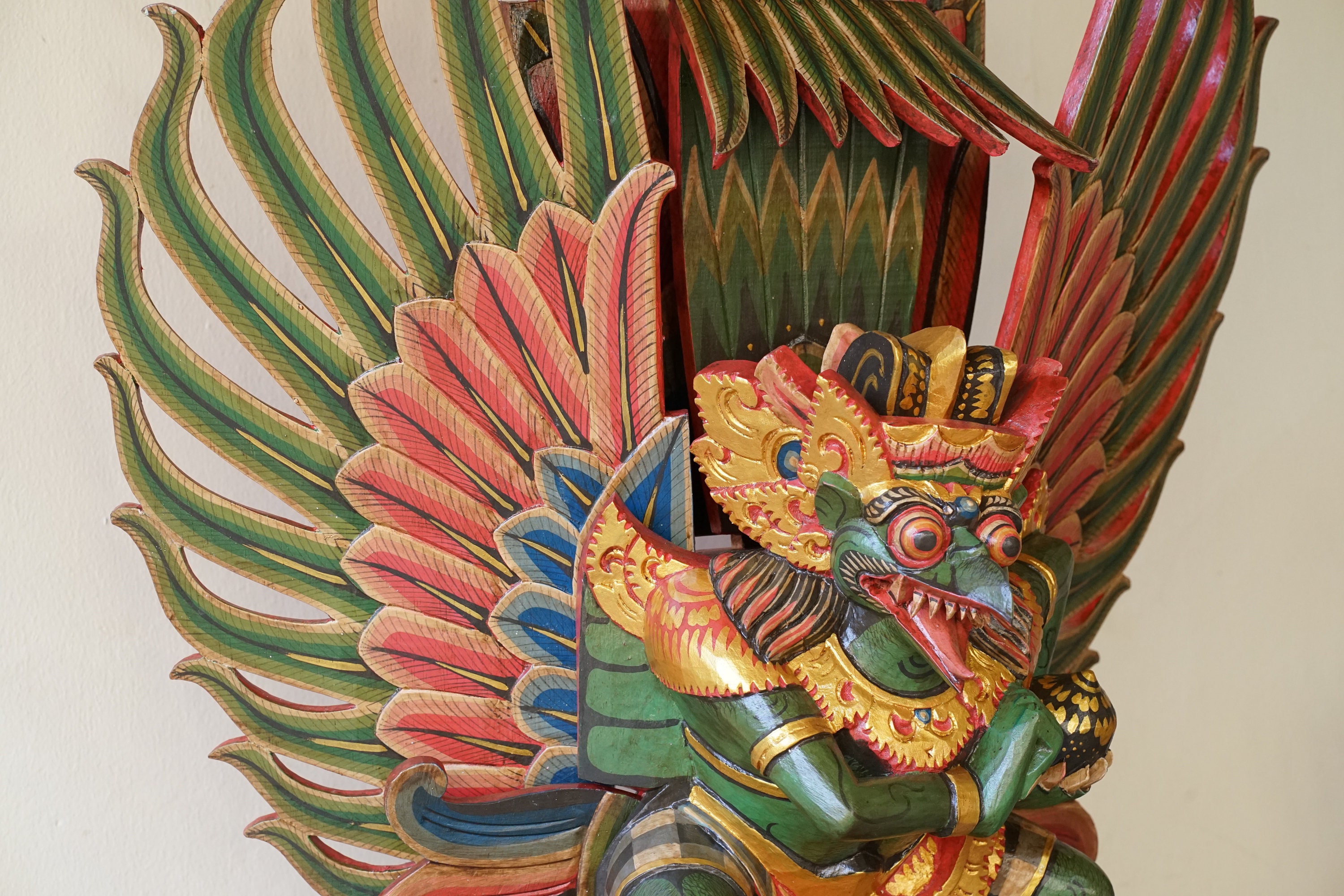 Vintage Wooden Garuda 40.2 Inch Sculpture Balinese Style, Hand Carving ...
