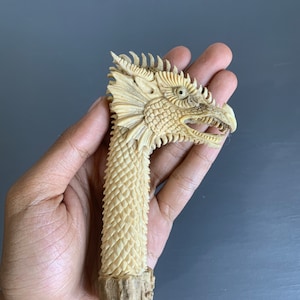 Handmade Dragon Knife Handle, Antler Bone Carving, Knife Handle, Bone ...