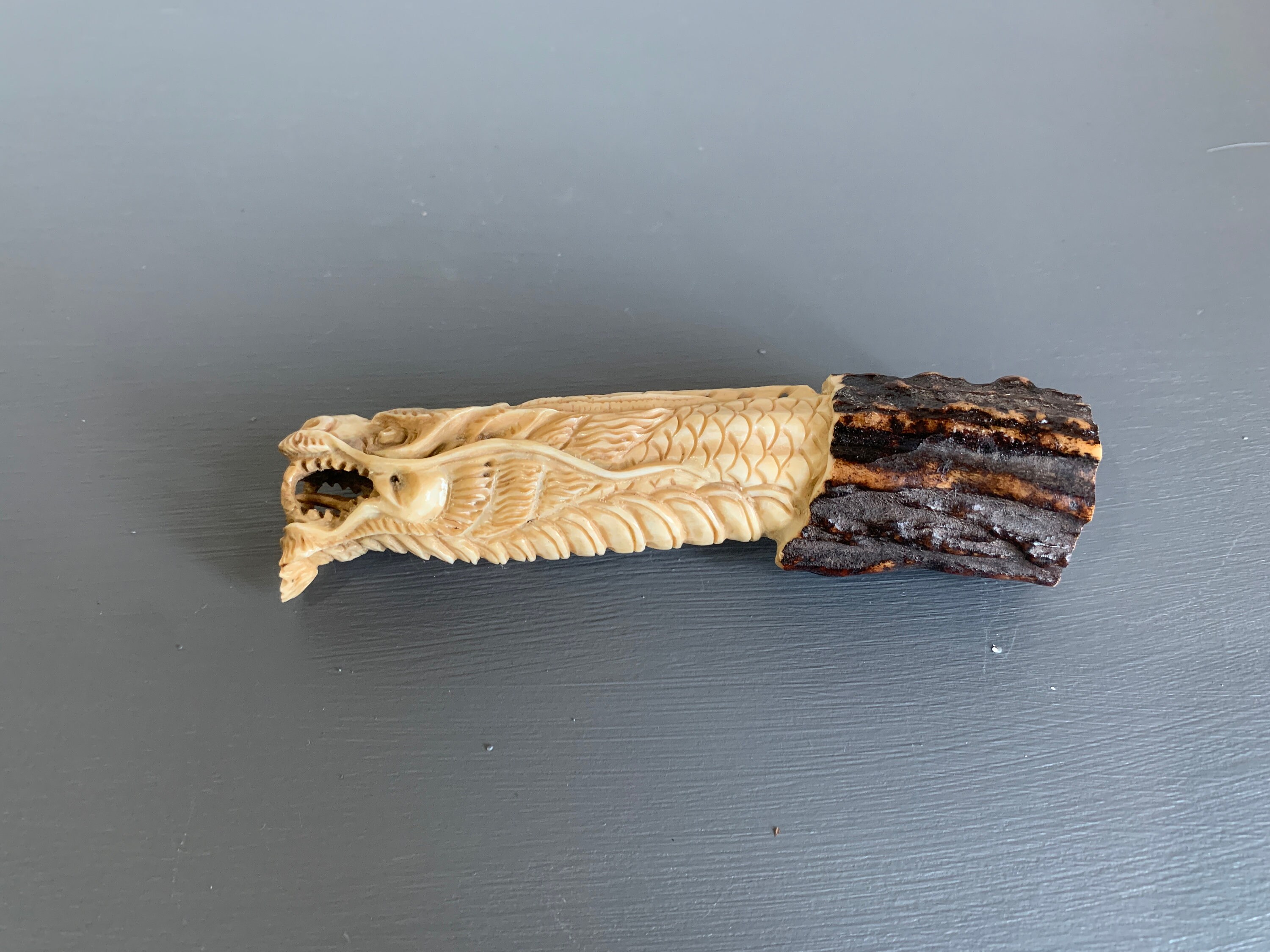 Handmade Dragon Knife Handle, Mothers Day, Antler Bone Carving, Knife ...