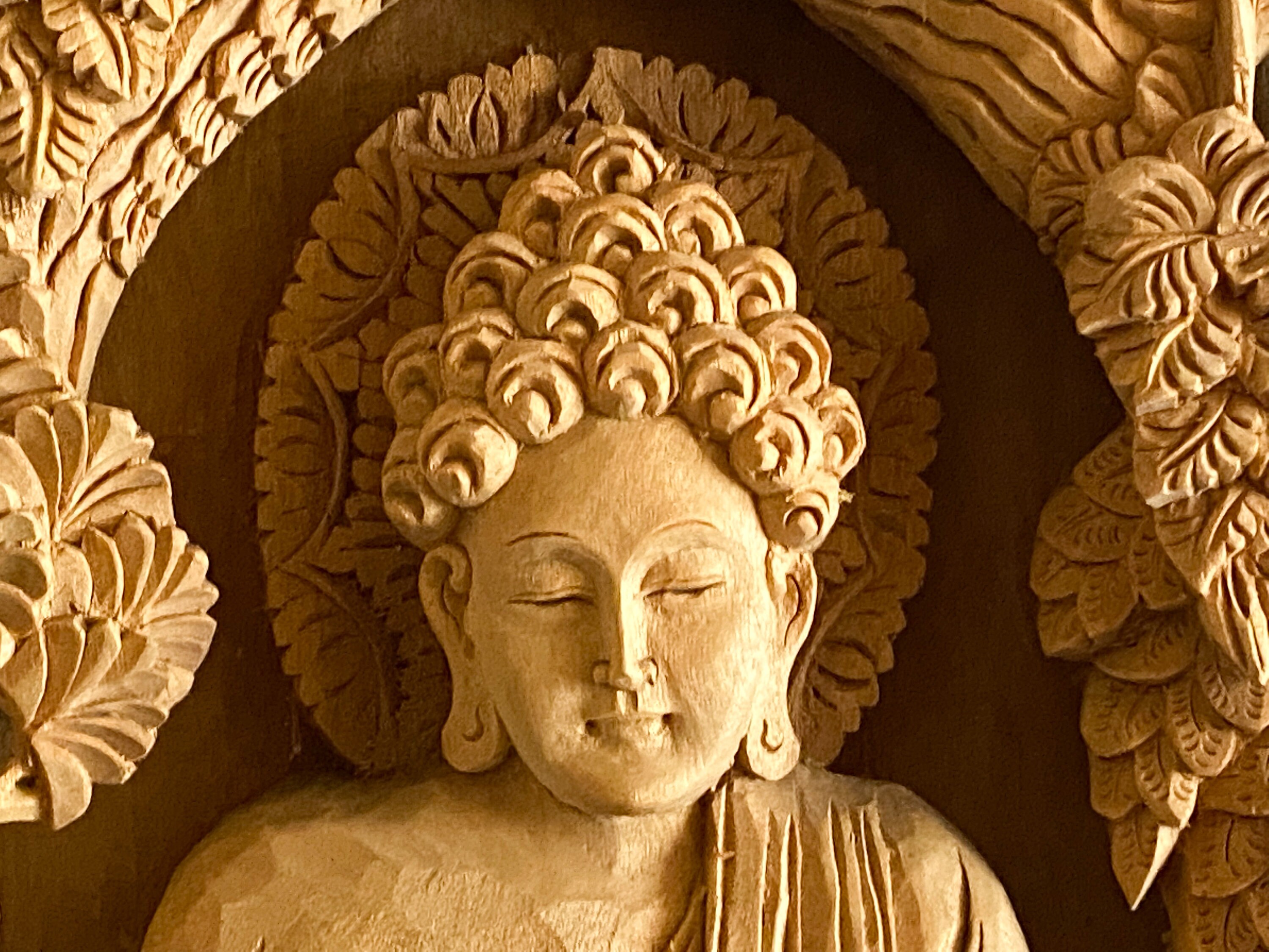 Wall Hanging Buddha Wood Carving Wall Decor 19 Inch Vintage - Etsy