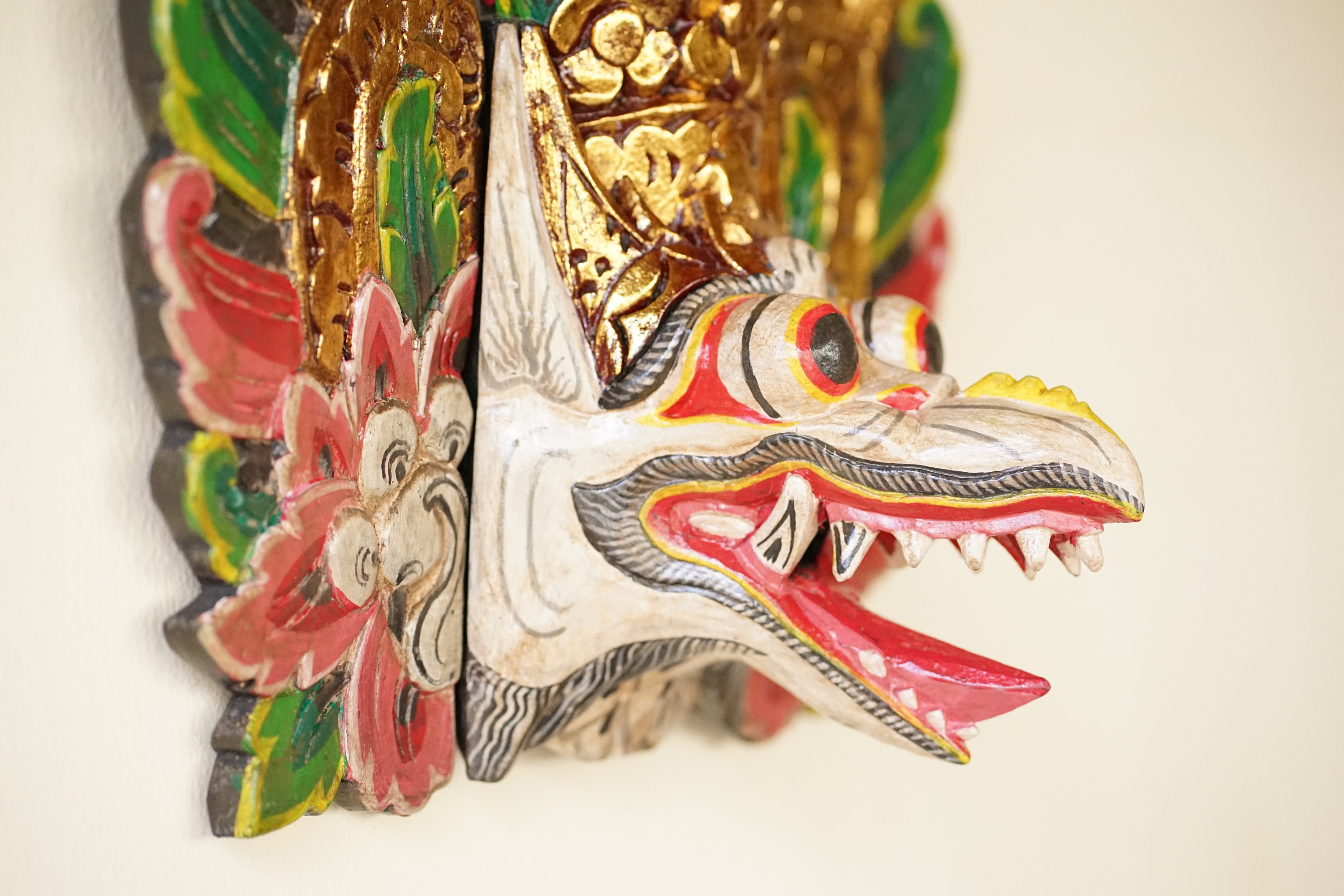 Unique Garuda Wall Hanging Wooden Mask 15.7 Inch, Bird Wood Carving ...