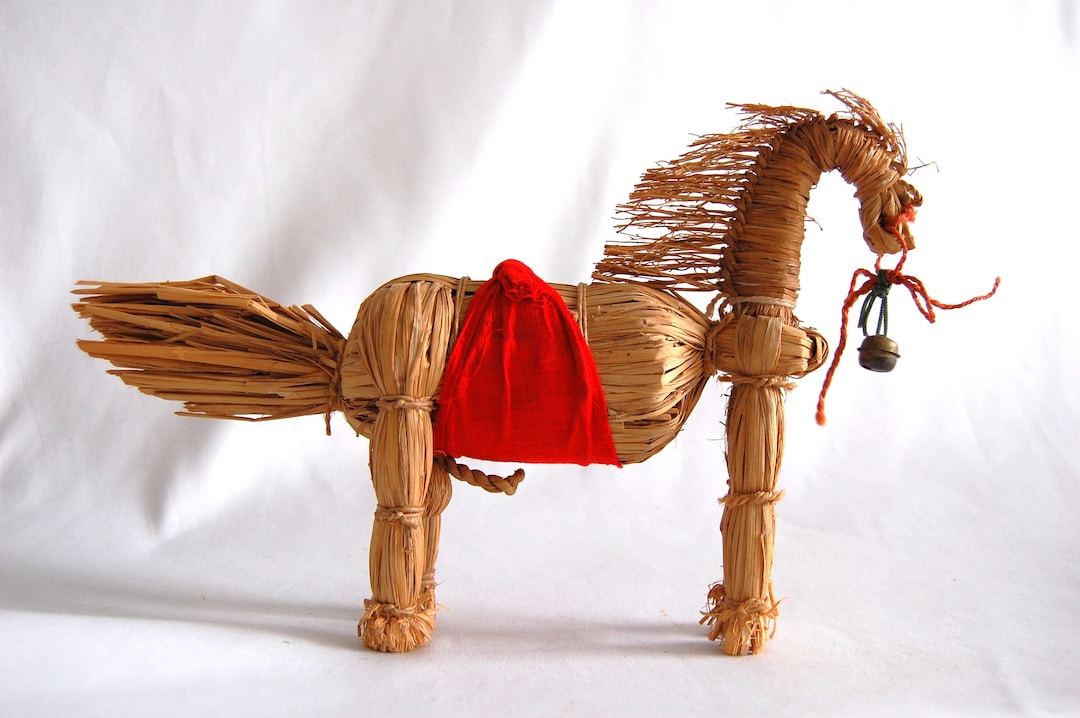 Mingei Japanese Folklore Toy Horse Made by Straw / Nagano Shinano-area ...