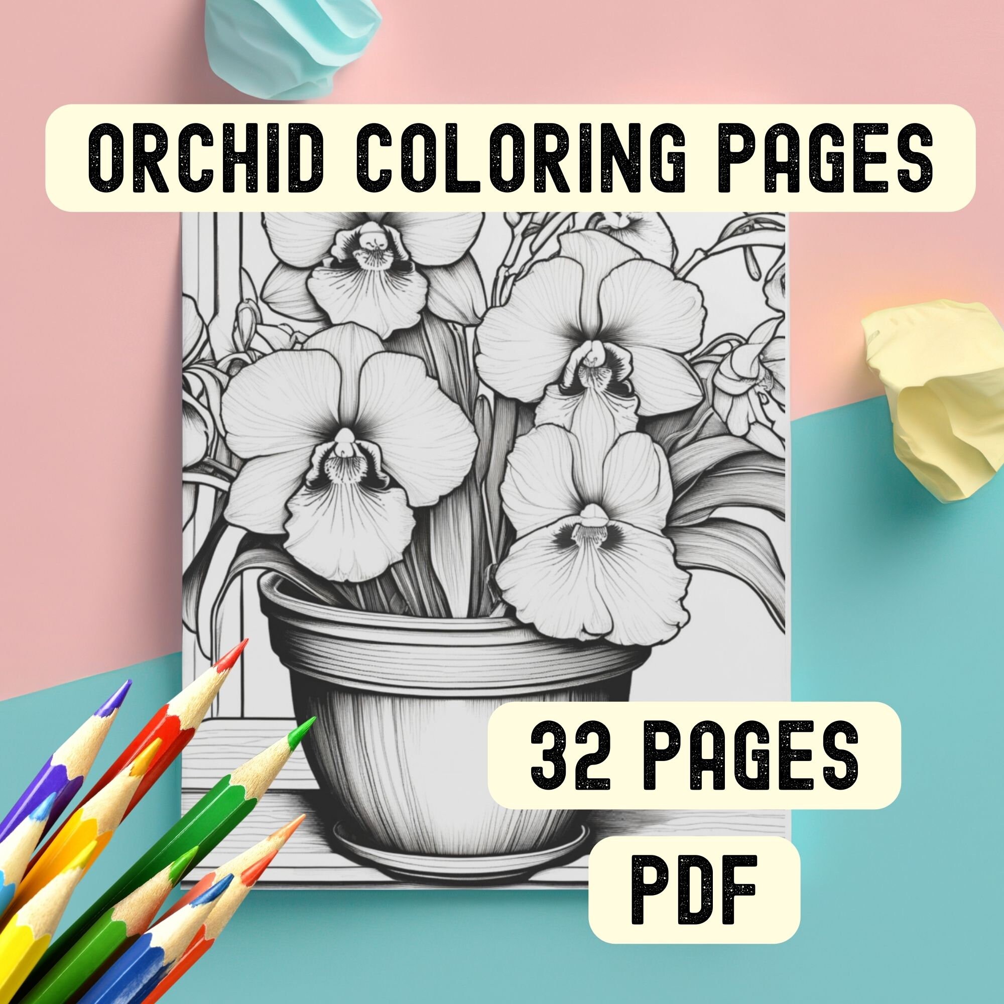 Coloring for Orchid Lovers, 8.5 X 11 In. Coloring Pages, Printable ...