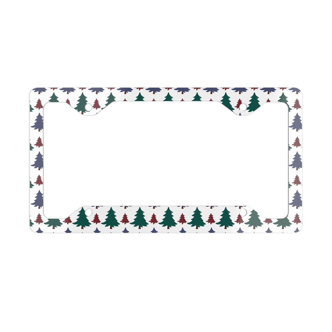 Christmas License Plate Frame, Metal Frame - Holiday Car Accessory ...