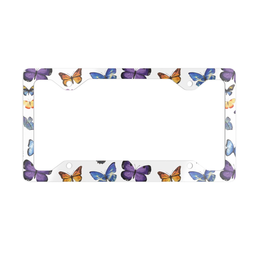 Butterfly License Plate Frame for Nature Lovers, Vehicle Accessory, Car ...