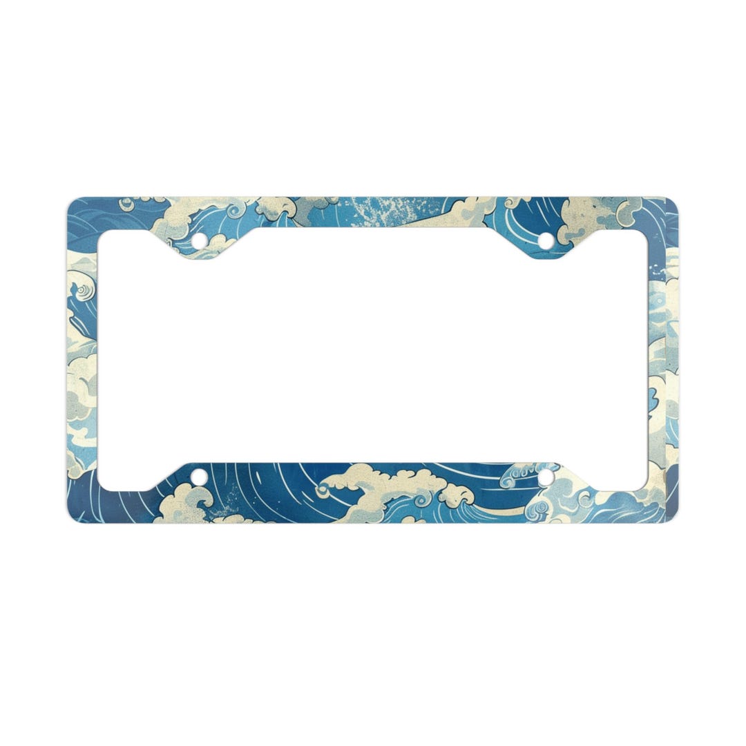 Ocean License Plate Frame, Japanese Sea Waves, Car Accessories, Ocean ...