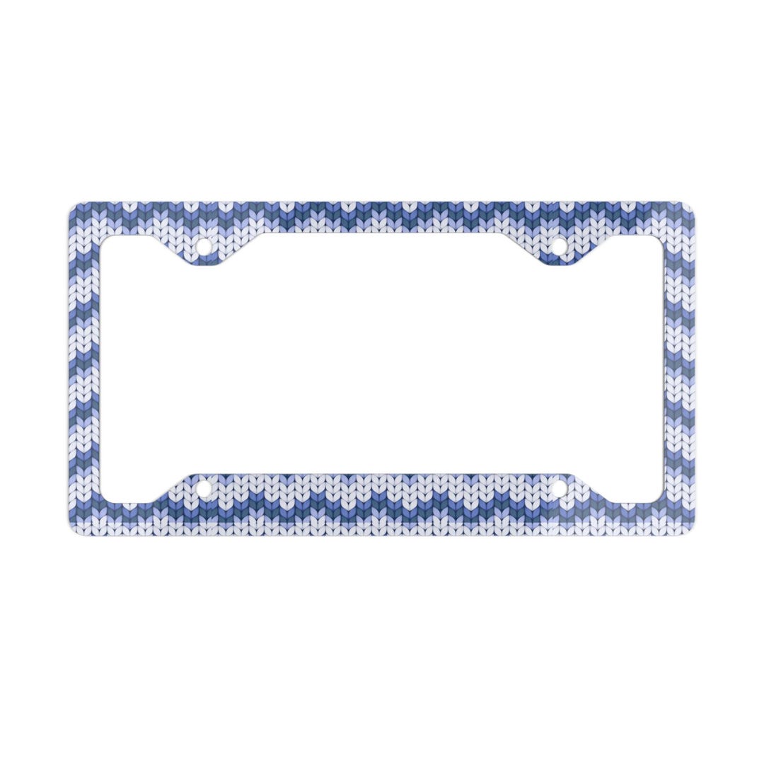 Blue Aesthetic License Plate Frame, Cozy Knitted Car Accessory, Blue ...