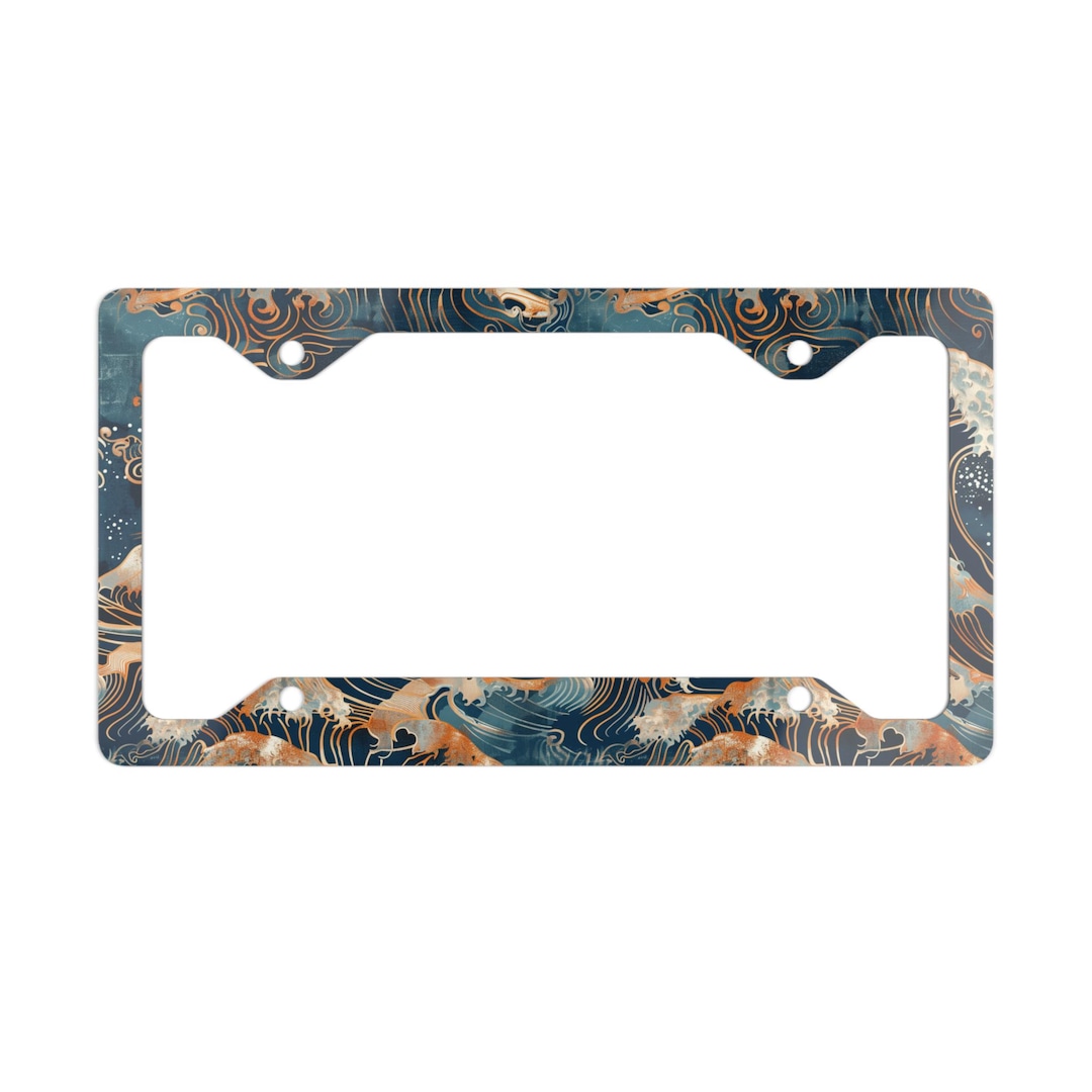 Japanese License Plate Frame, Japanese Sea Waves, Car Accessories ...