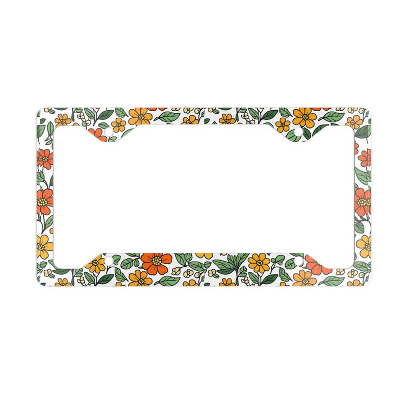 Floral License Plate - Etsy