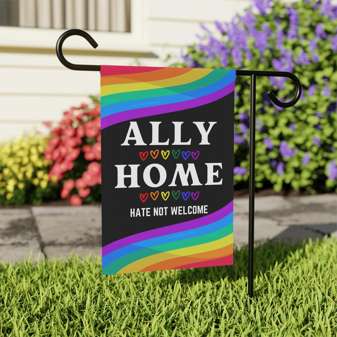 LGBTQ+ Pride Garden Banner | Ally Home Flag | Colorful LGBTQ Decor ...