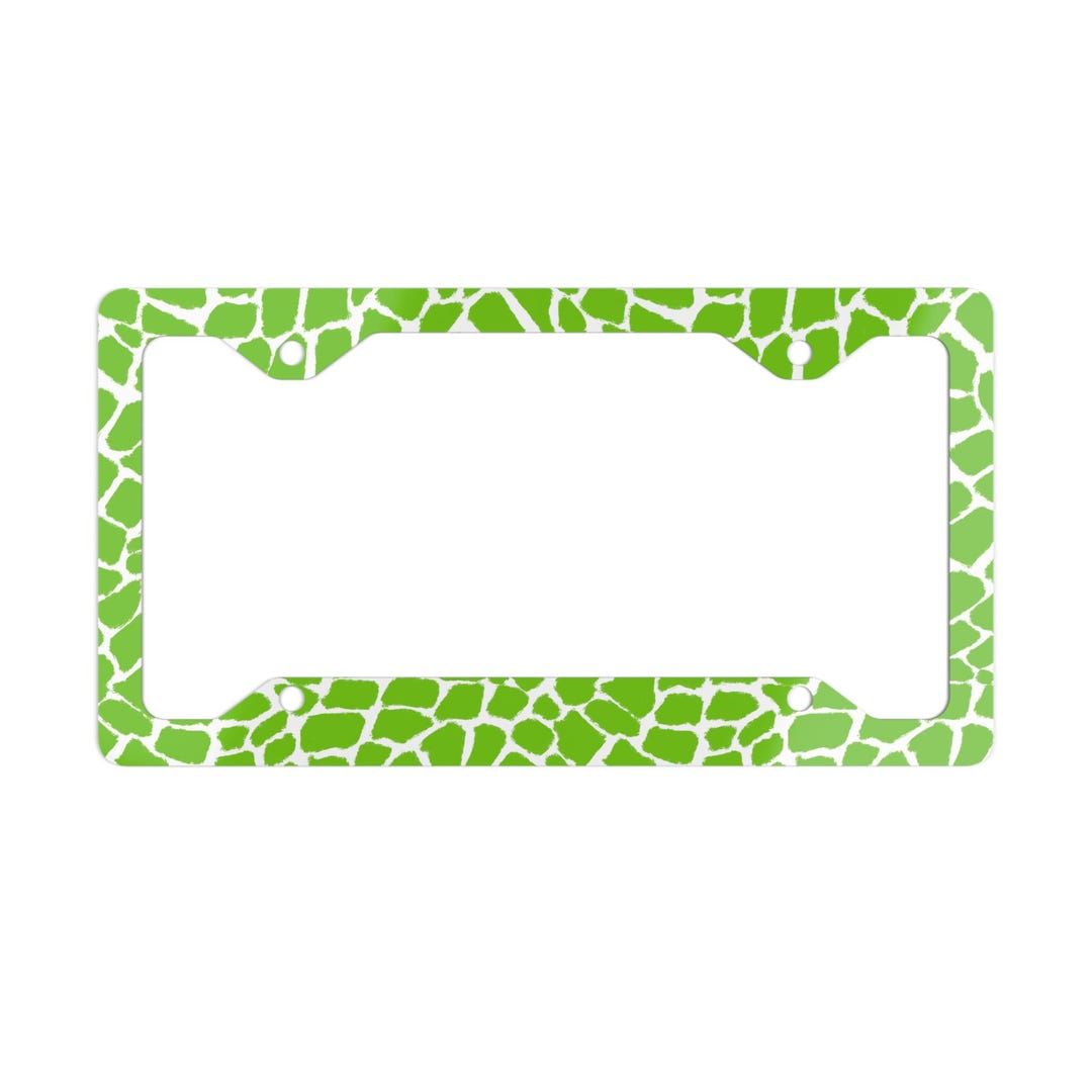 Lime Green License Plate Frame Giraffe Print License Plate Frame ...