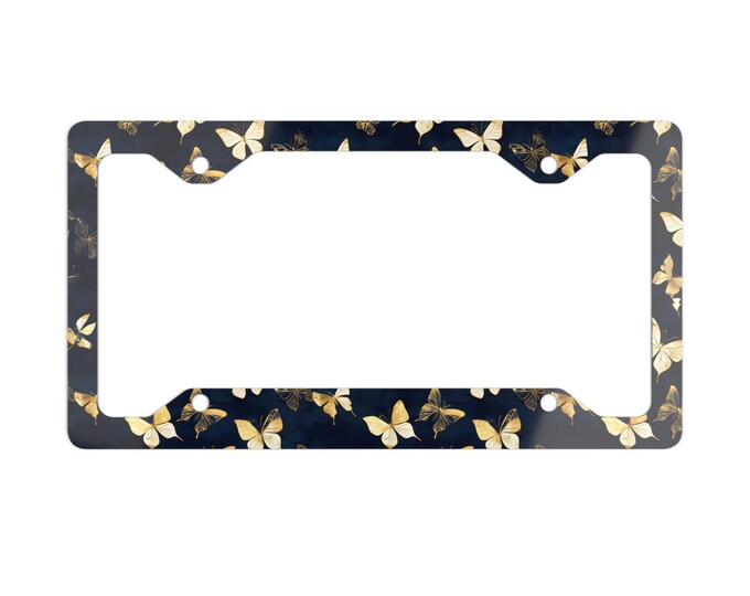 Beautiful Butterflies License Plate Frame, Colorful Purple Blue ...