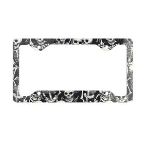 Skeleton Metal License Plate Frame, Gothic Car Decoration, Black and ...