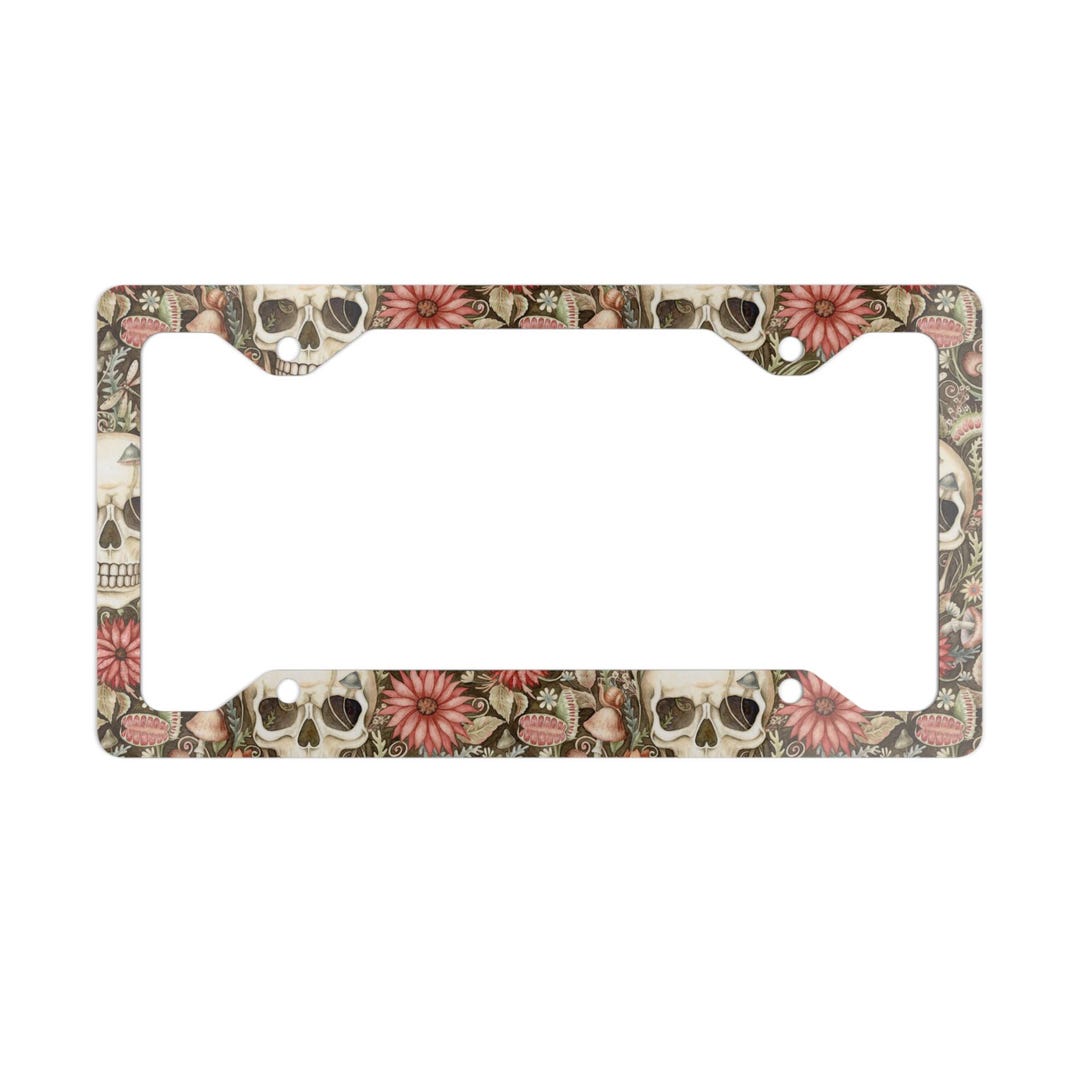 Goth Skulls Cottagecore Halloween License Plate Frame Creepy Cute ...
