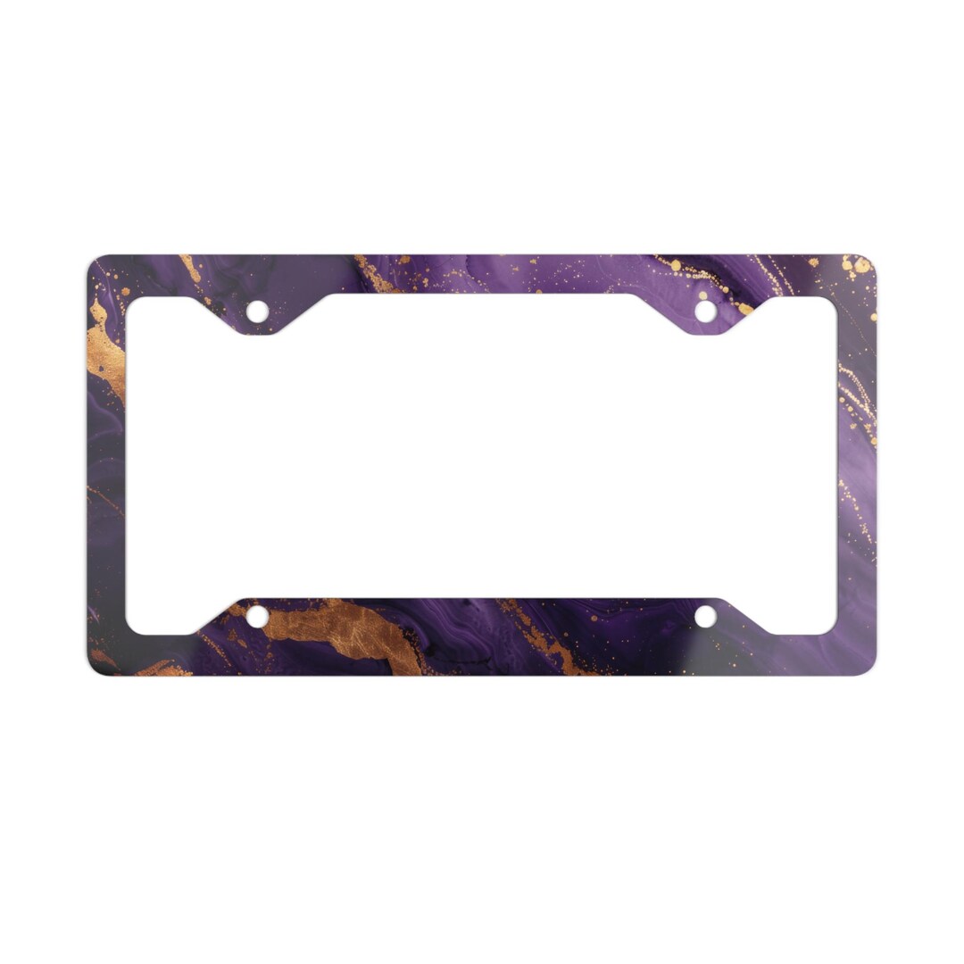 Purple License Plate Frame, Metal License Plate Frame - Purple Car ...