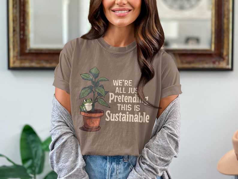 Prentening This is Sustainable Frog Comfort Colors Shirt, Oversized ...