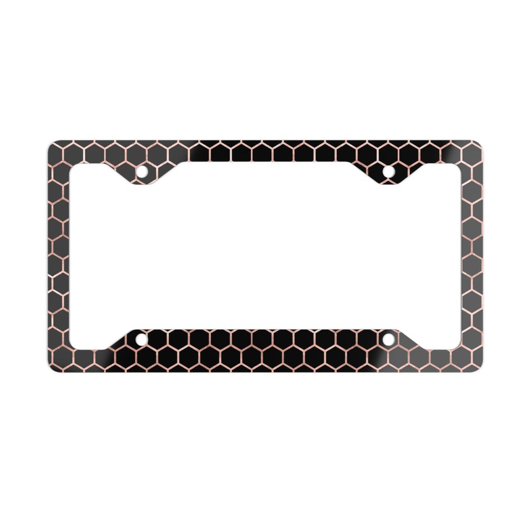 Pink and Black Beehive License Plate Frame, Cute Car Accessory, Insect ...