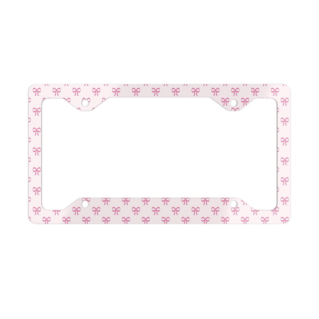Breast Cancer Awareness License Plate Frame, Pink Ribbon Bows, Car ...