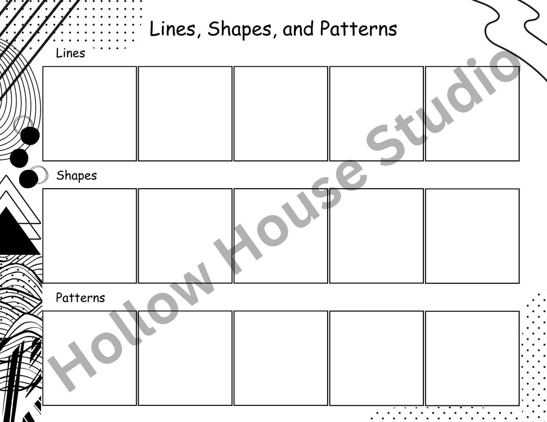 Zen-tangles Elements Worksheet - Etsy