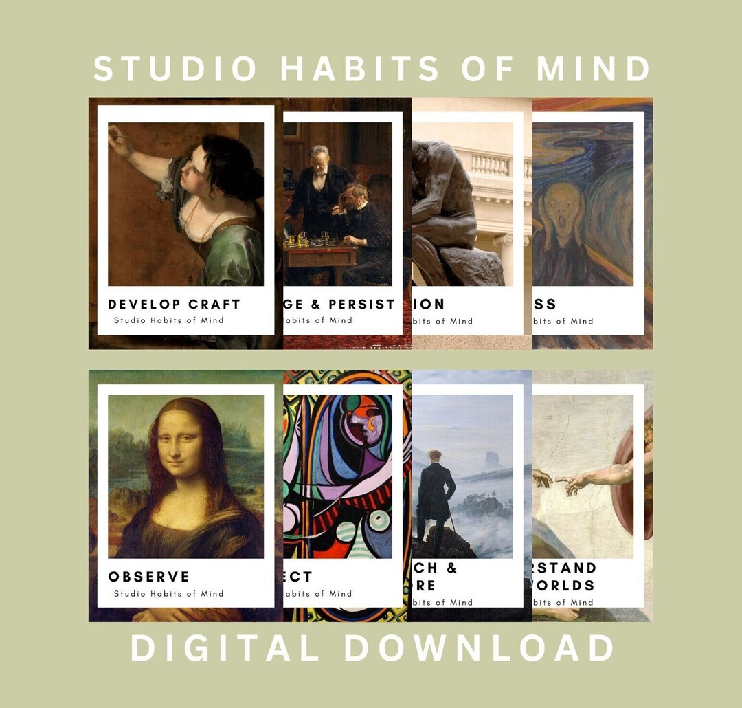 8 Studio Habits of Mind Posters - Digital Download - Etsy