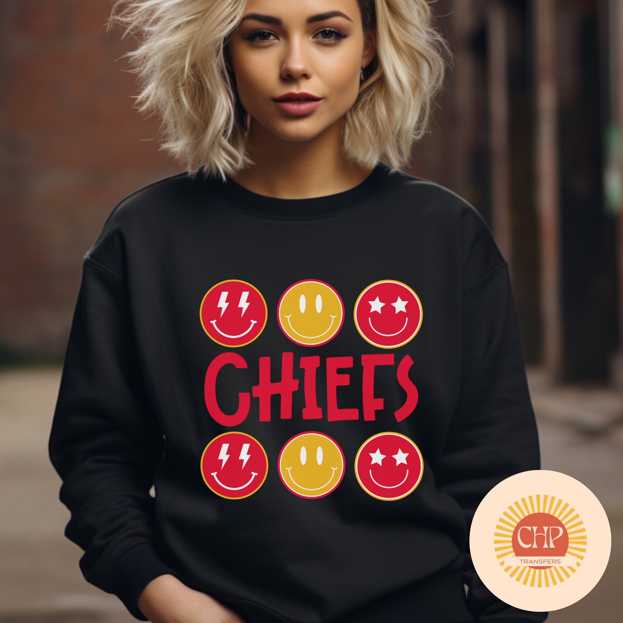 Chiefs Smiley DTF Transfer - Etsy