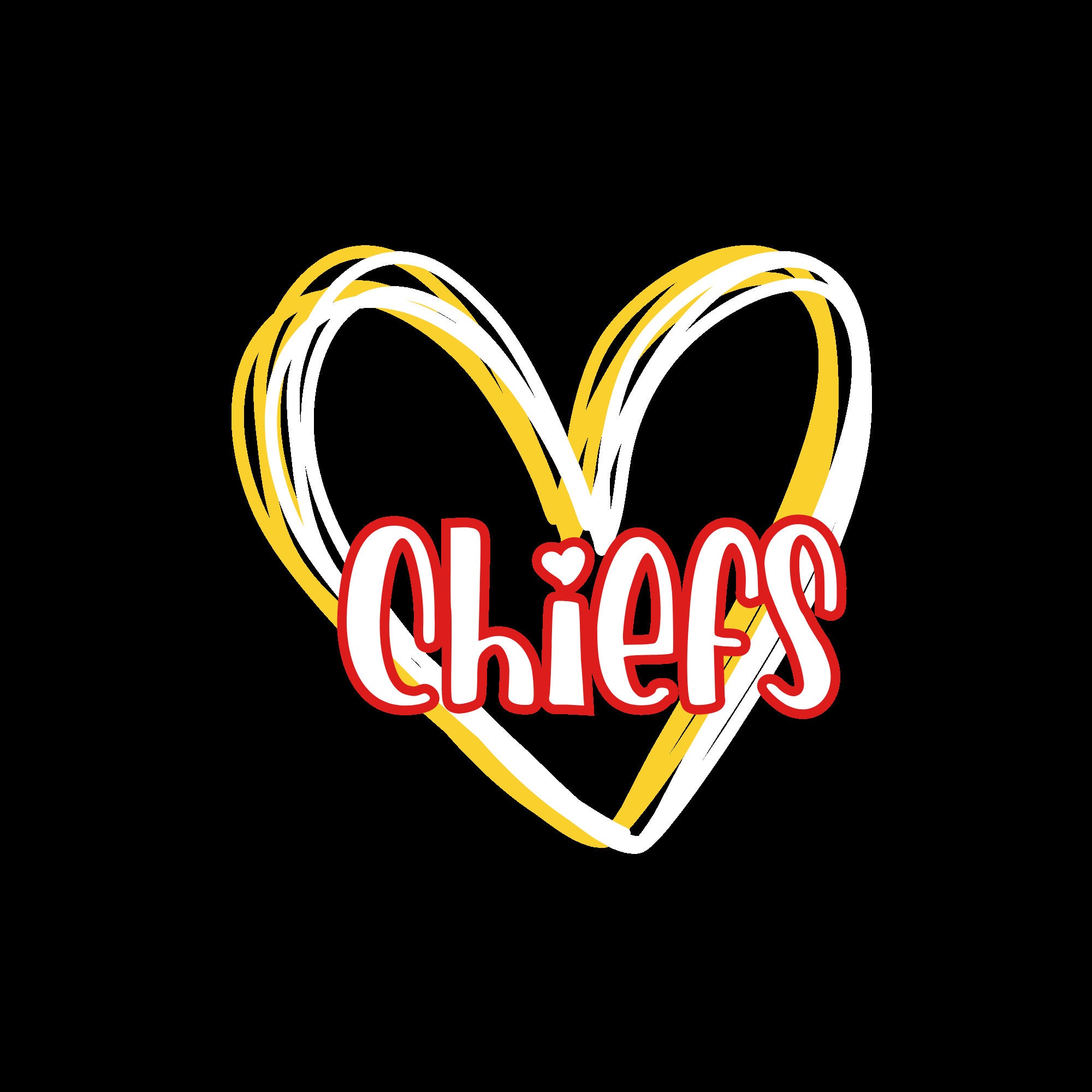 KC Chiefs Heart White Digital Download - Etsy