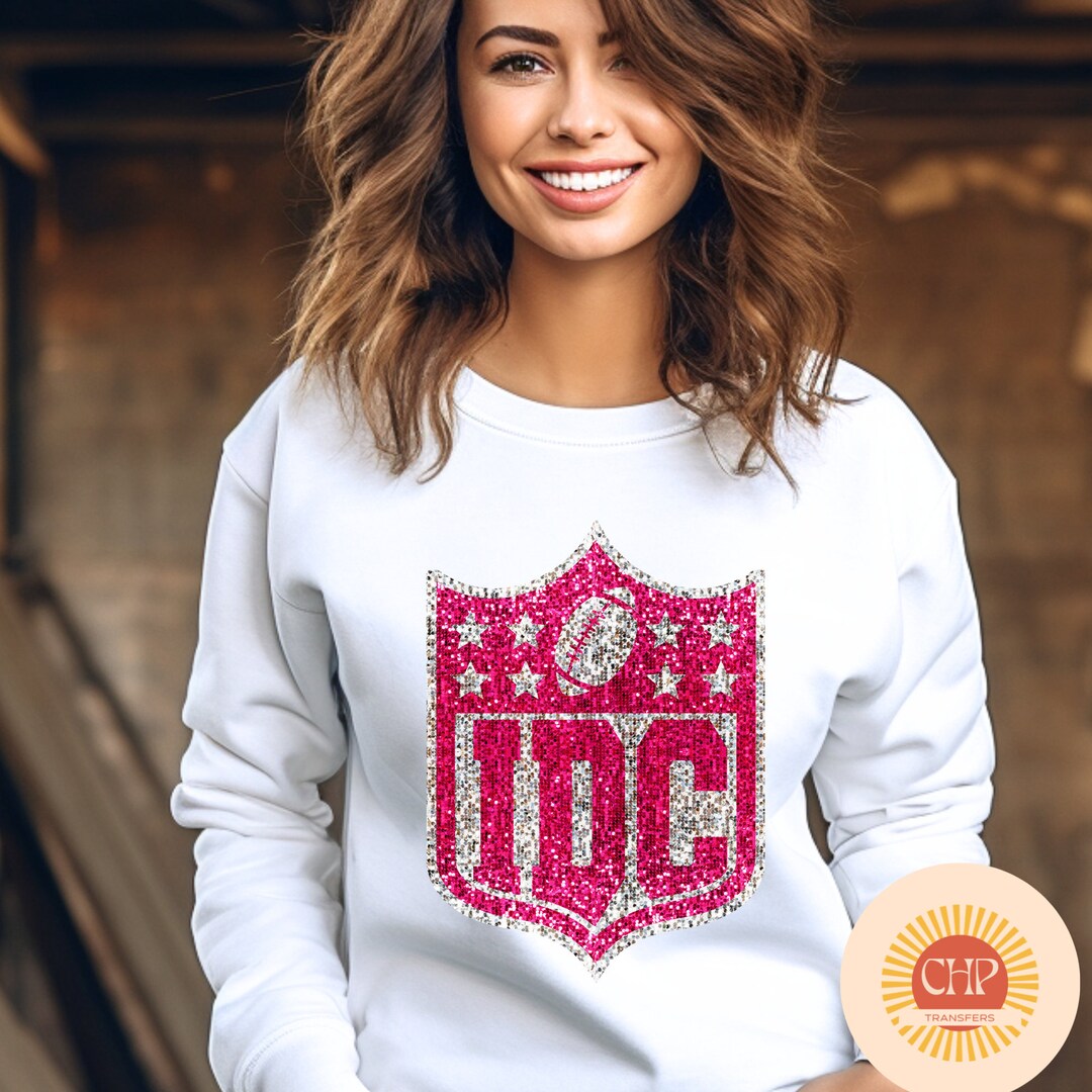 Pink IDC Faux Sequin NFL DTF Transfer - Etsy