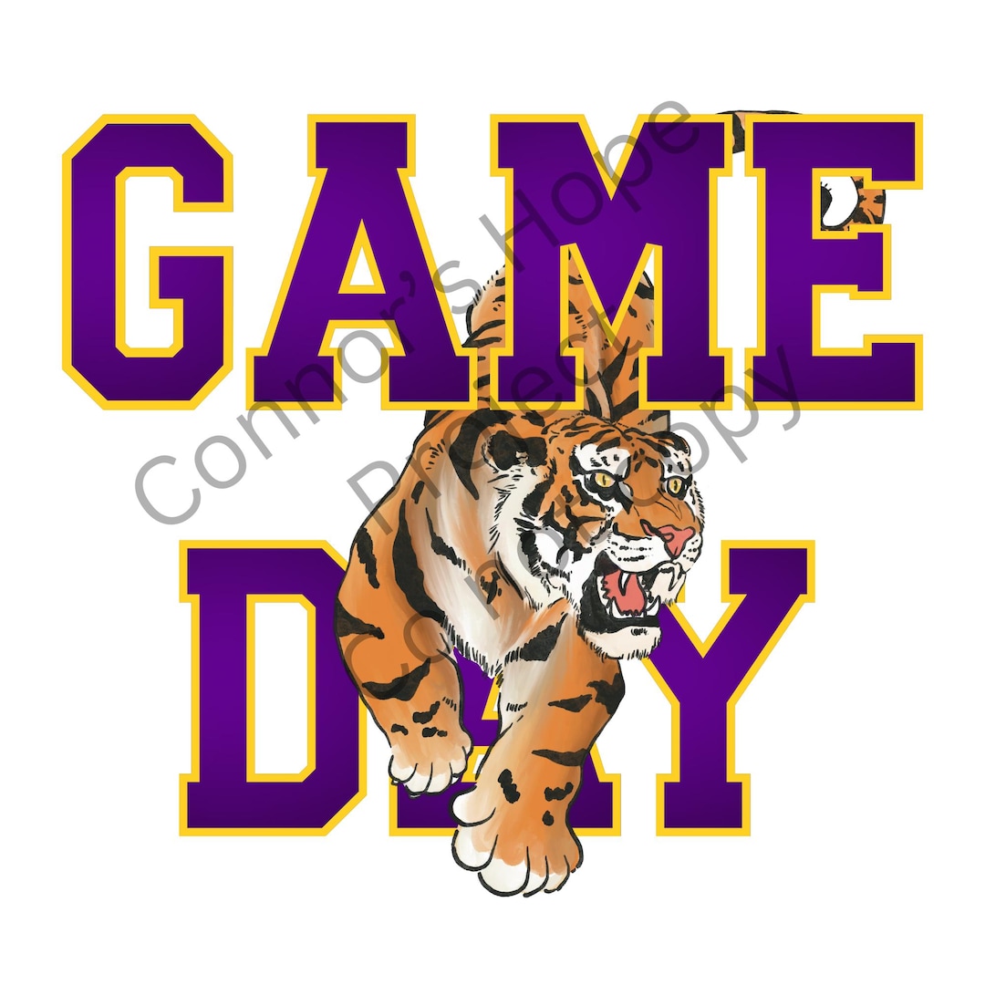 Game Day Purple Tiger PNG Digital Download - Etsy