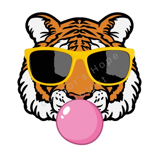 Tiger Blowing Bubble Sublimation - Etsy