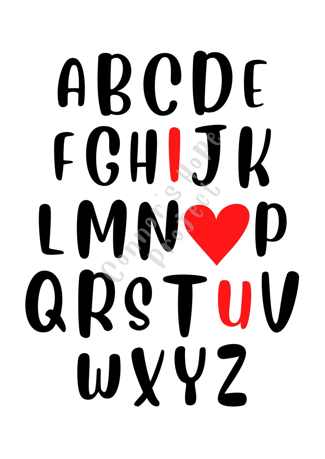 ABC Alphabet I Love You Digital Download - Etsy
