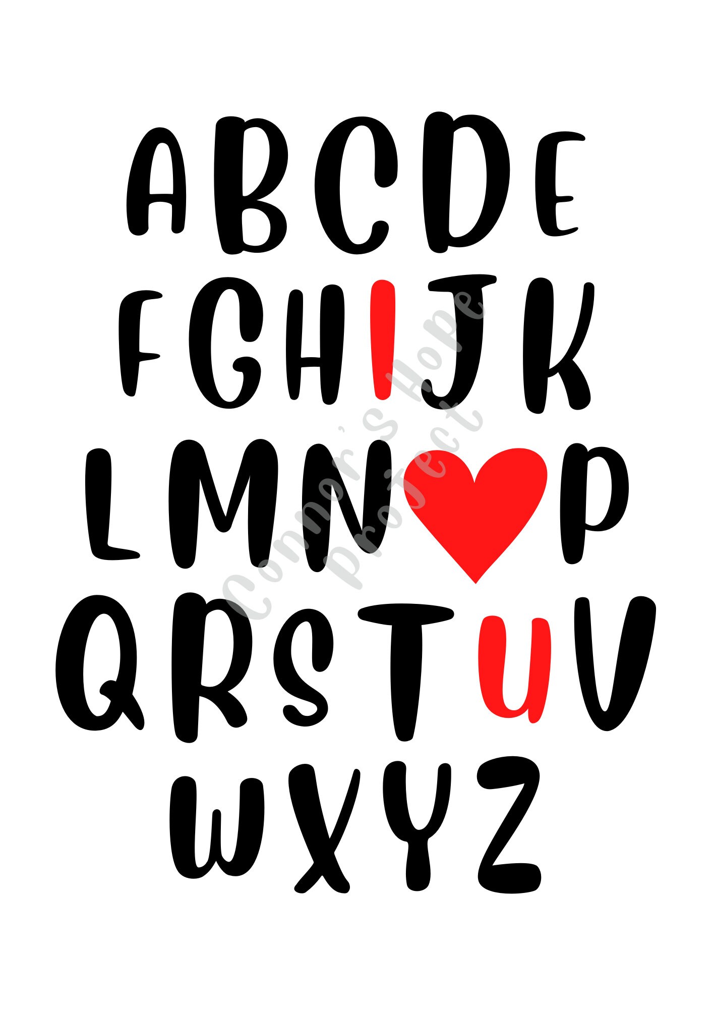 ABC Alphabet I Love You Digital Download - Etsy