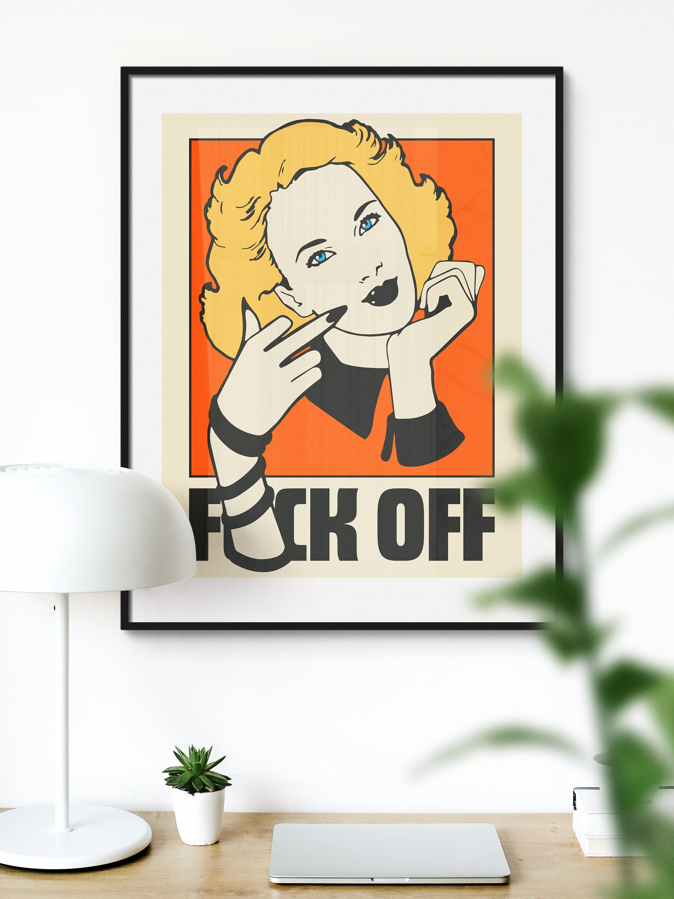 Middle Finger Poster, Feminist Art, Girly Wall Art, Gift for Her, Girls ...