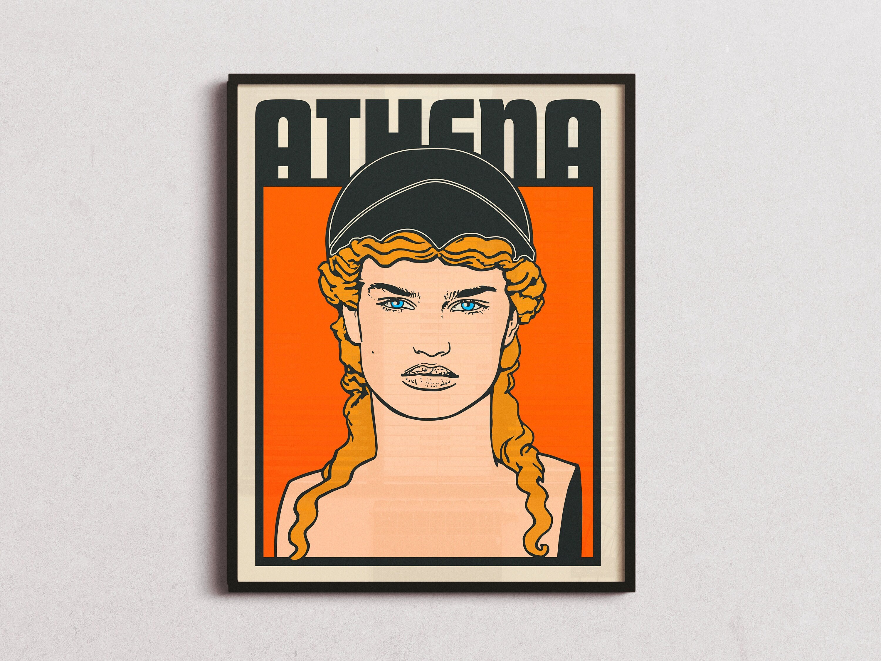 Athena Wall Art, Greek Mythology Poster, Divine Feminine Art, Retro ...
