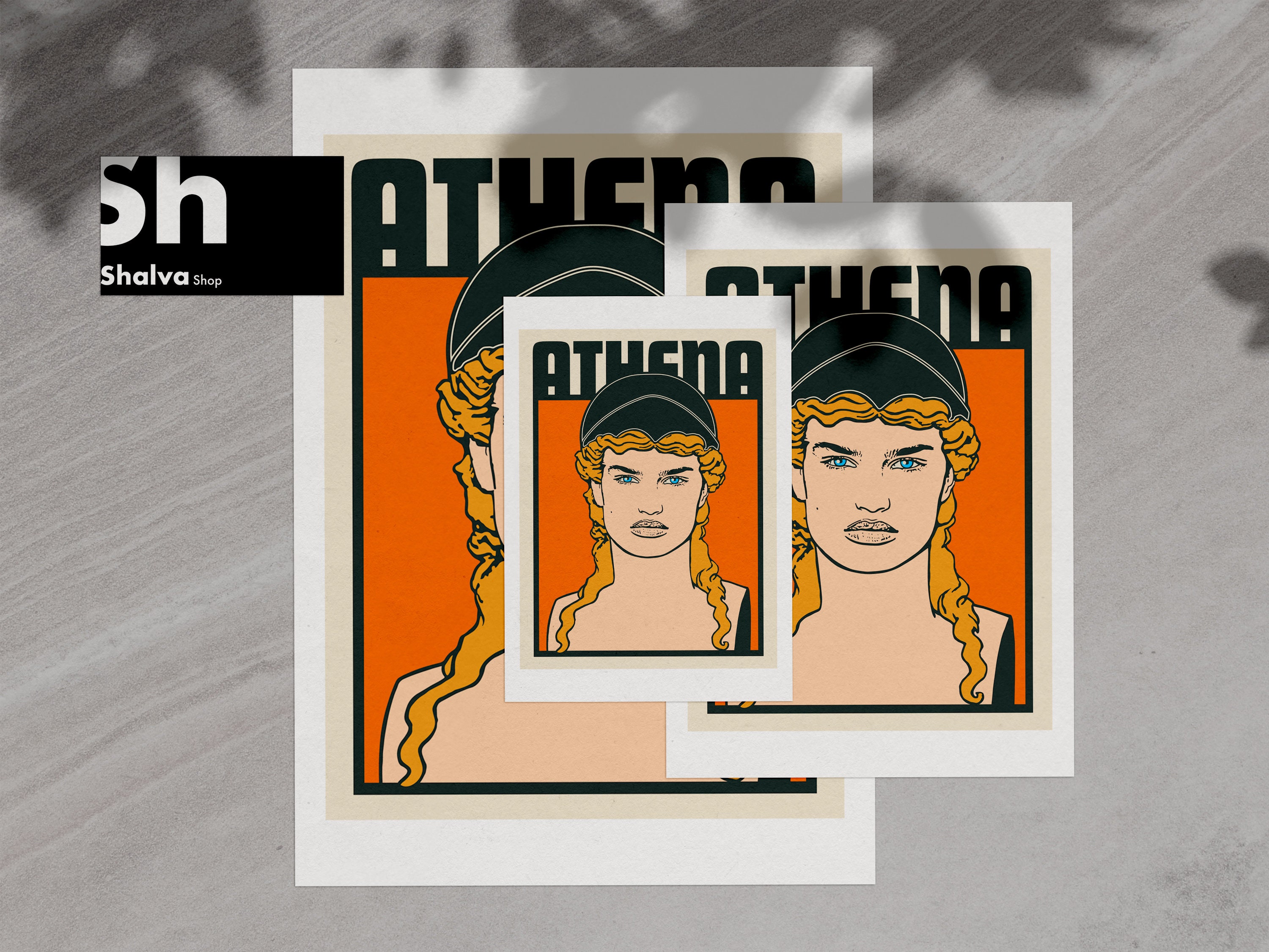 Athena Wall Art, Greek Mythology Poster, Divine Feminine Art, Retro ...