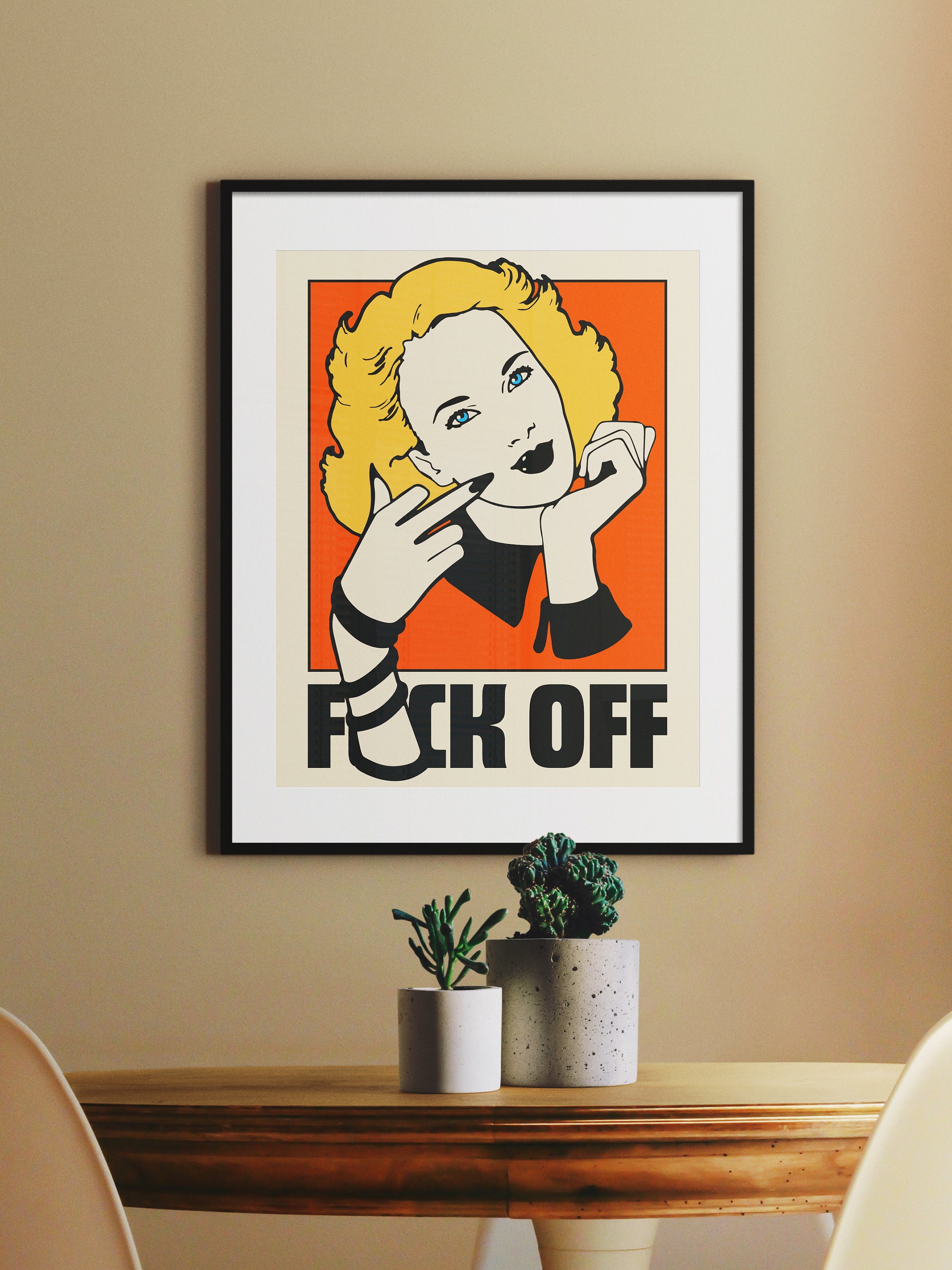 Middle Finger Poster, Feminist Art, Girly Wall Art, Gift for Her, Girls ...