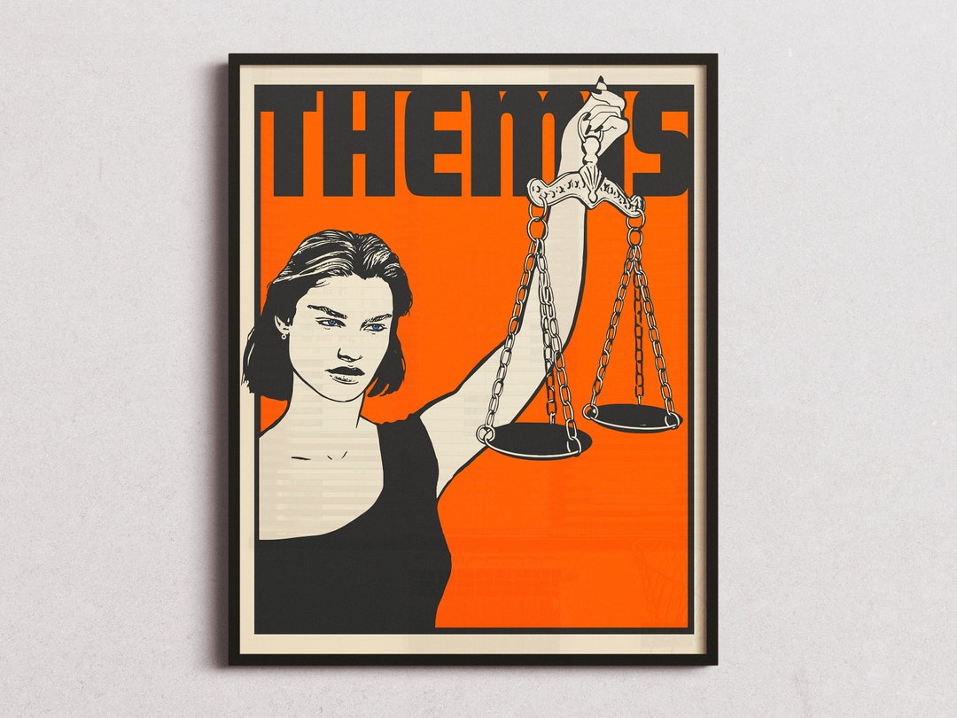 Vintage Themis Justice Poster, Retro Legal Wall Art, Lady Justice With ...
