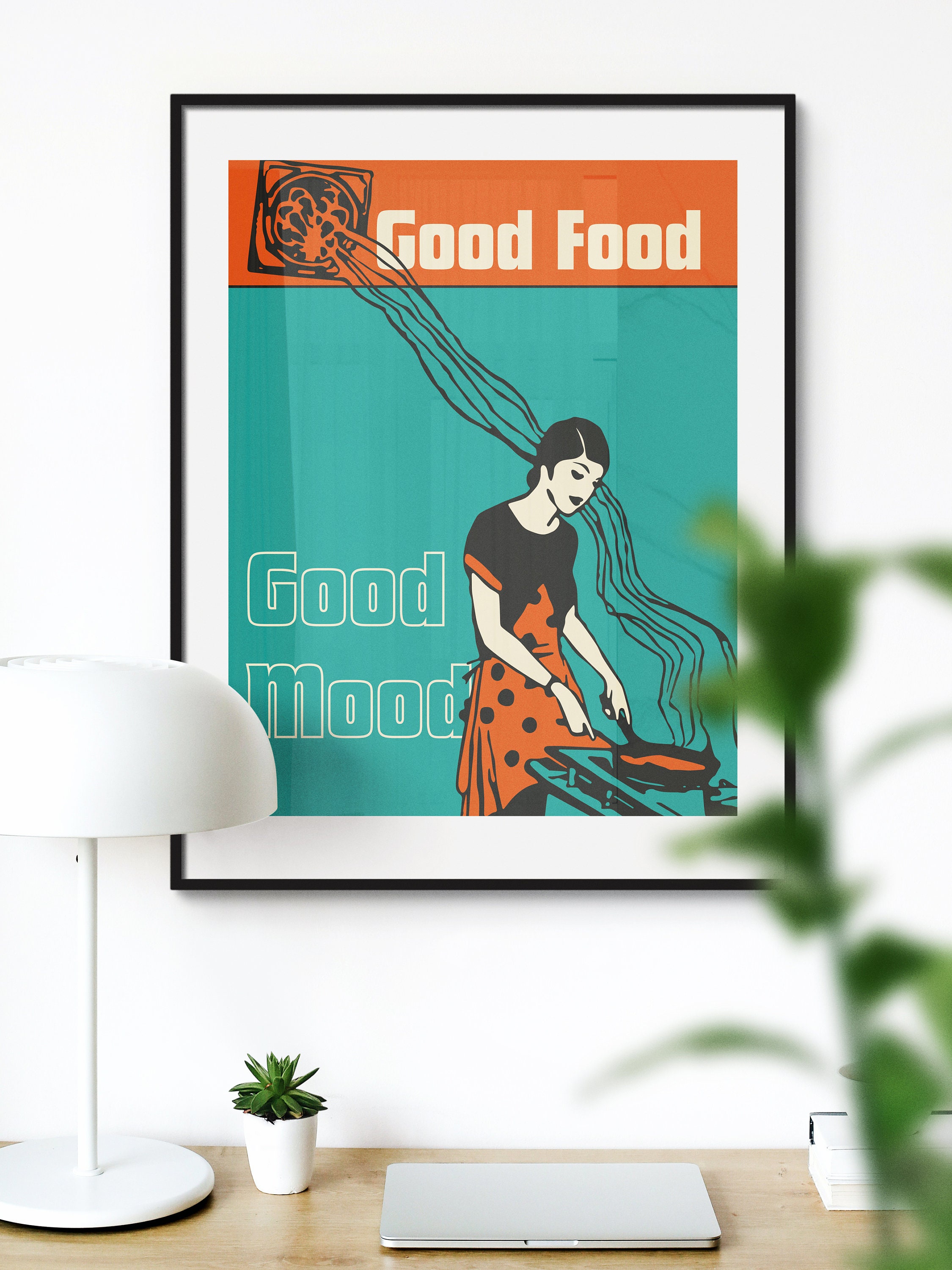 Retro Food Poster, Mcm Kitchen Wall Art, Mid Century Modern Decor ...