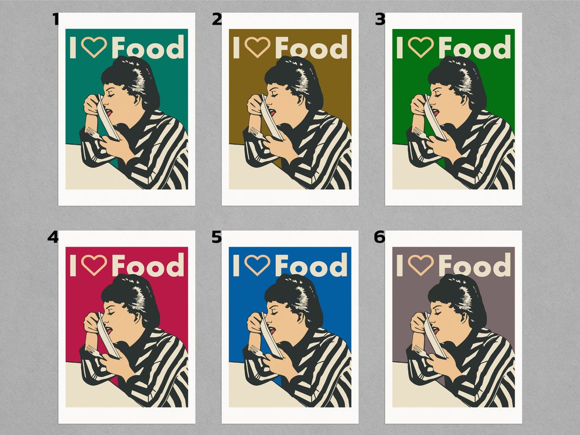 Food Poster Kitchen Wall Art Modern Kitchen Decor Dining - Etsy