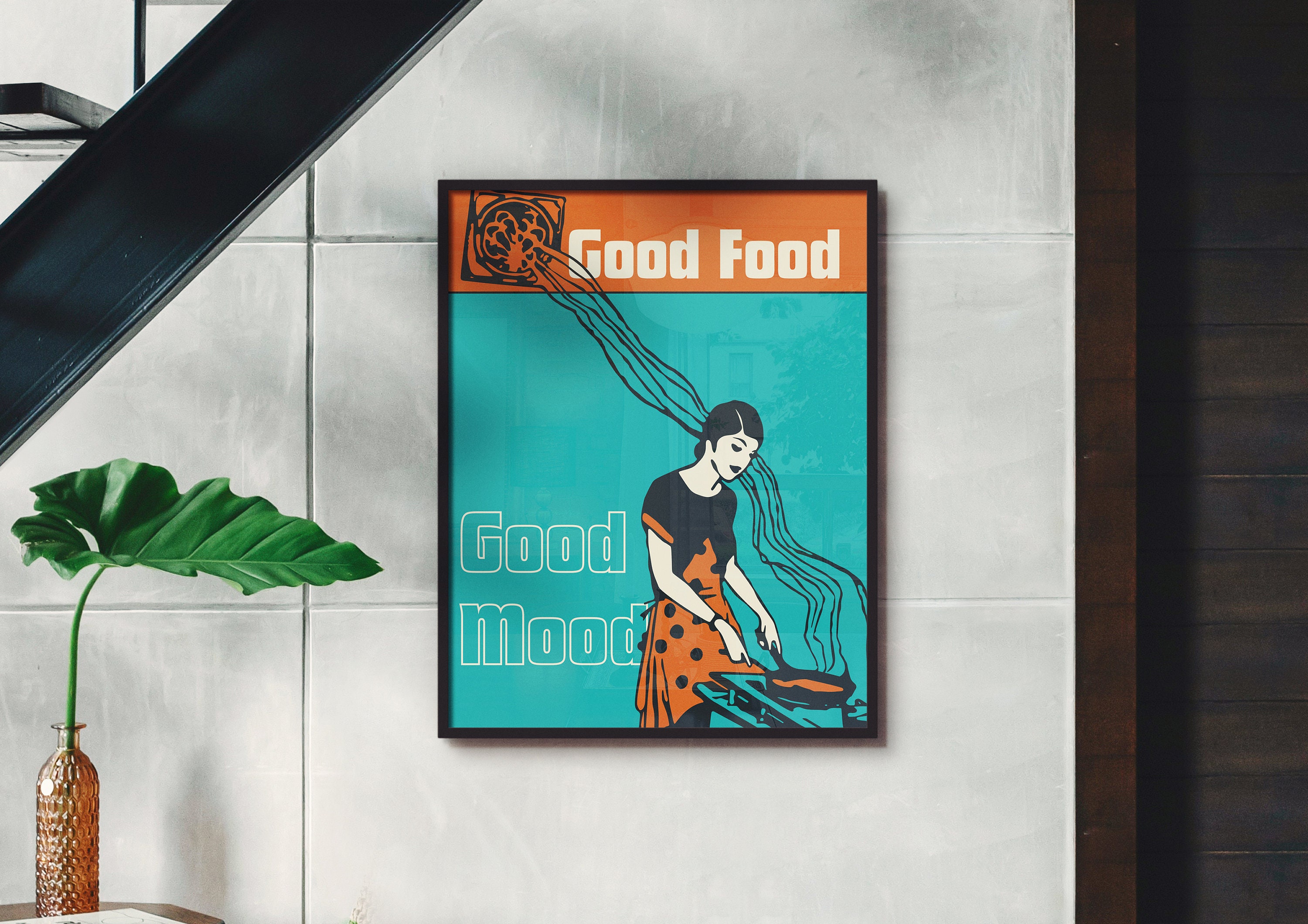 Retro Food Poster, Mcm Kitchen Wall Art, Mid Century Modern Decor ...