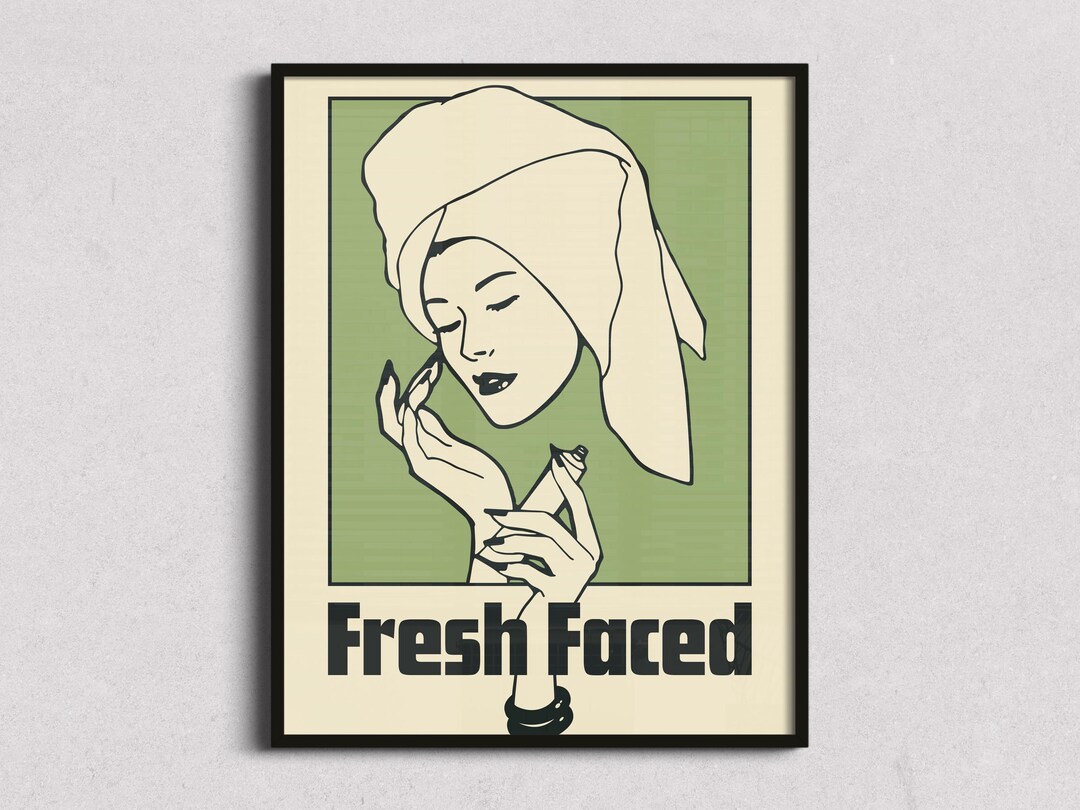 Vintage Beauty Salon Poster, Spa Mid Century Bathroom Decor, Retro ...