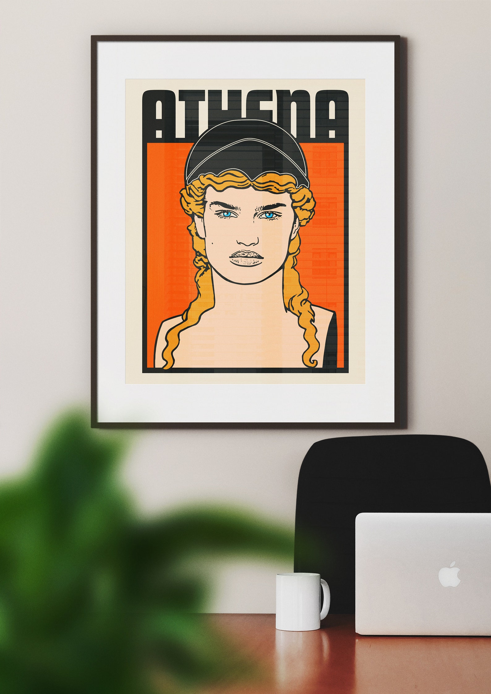 Athena Wall Art, Greek Mythology Poster, Divine Feminine Art, Retro ...